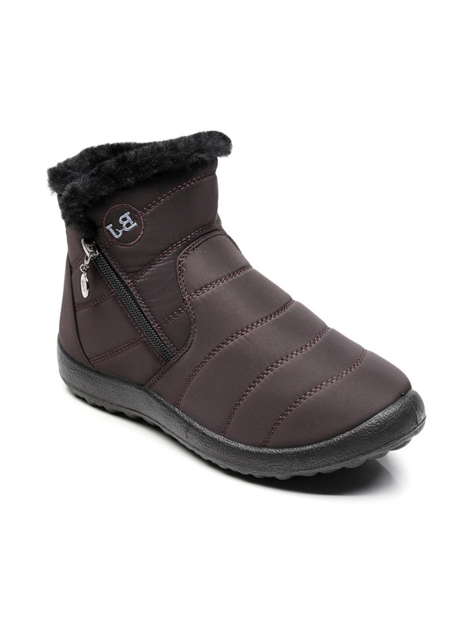 Fangasis Ladies Ankle Boot Casual Winter Warm Shoes Side Zipper Snow ...