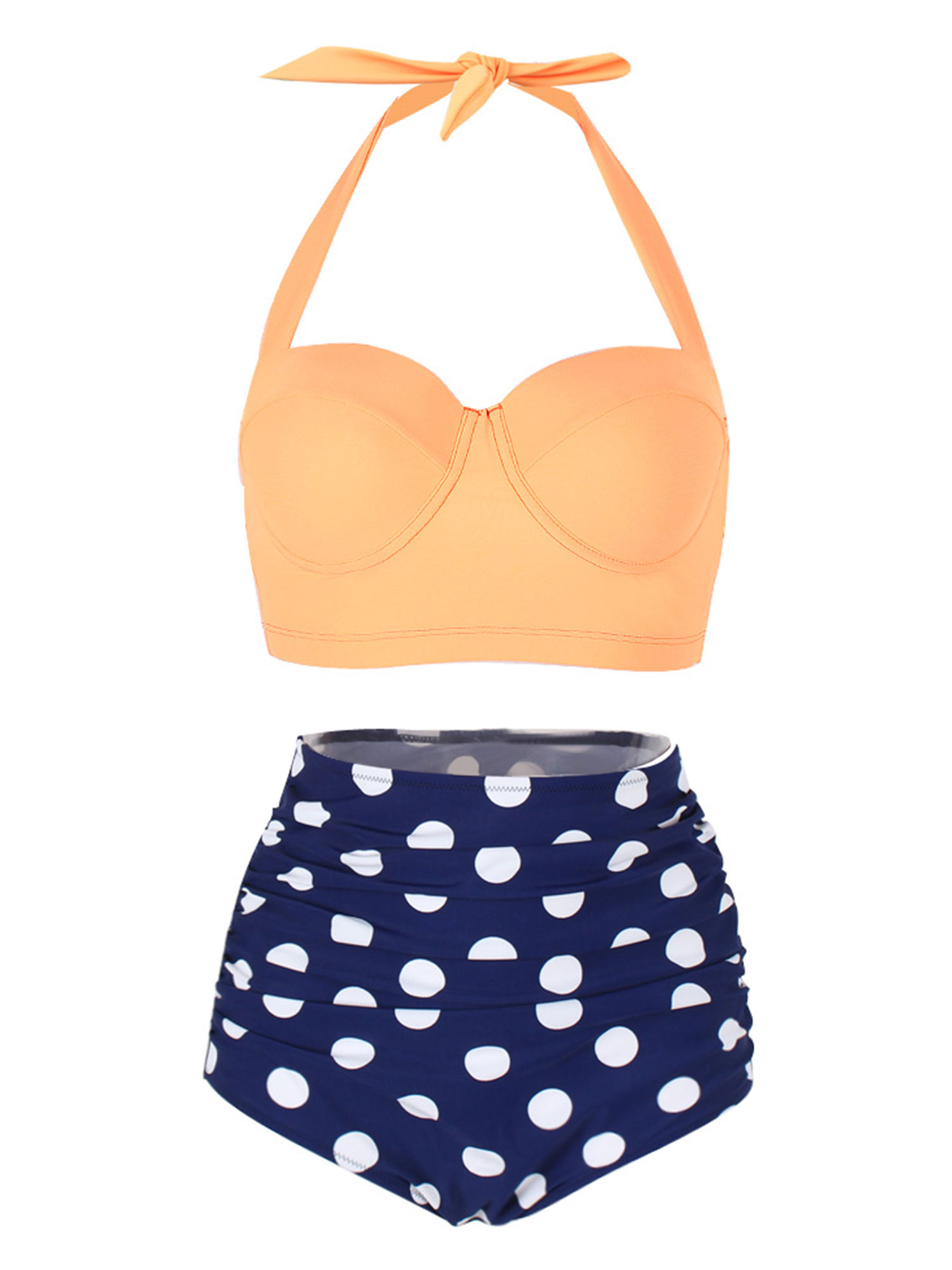 Fangasis Ladies Swim Bikini Sets Two Piece Swimsuit Polka Dot Swimwear ...