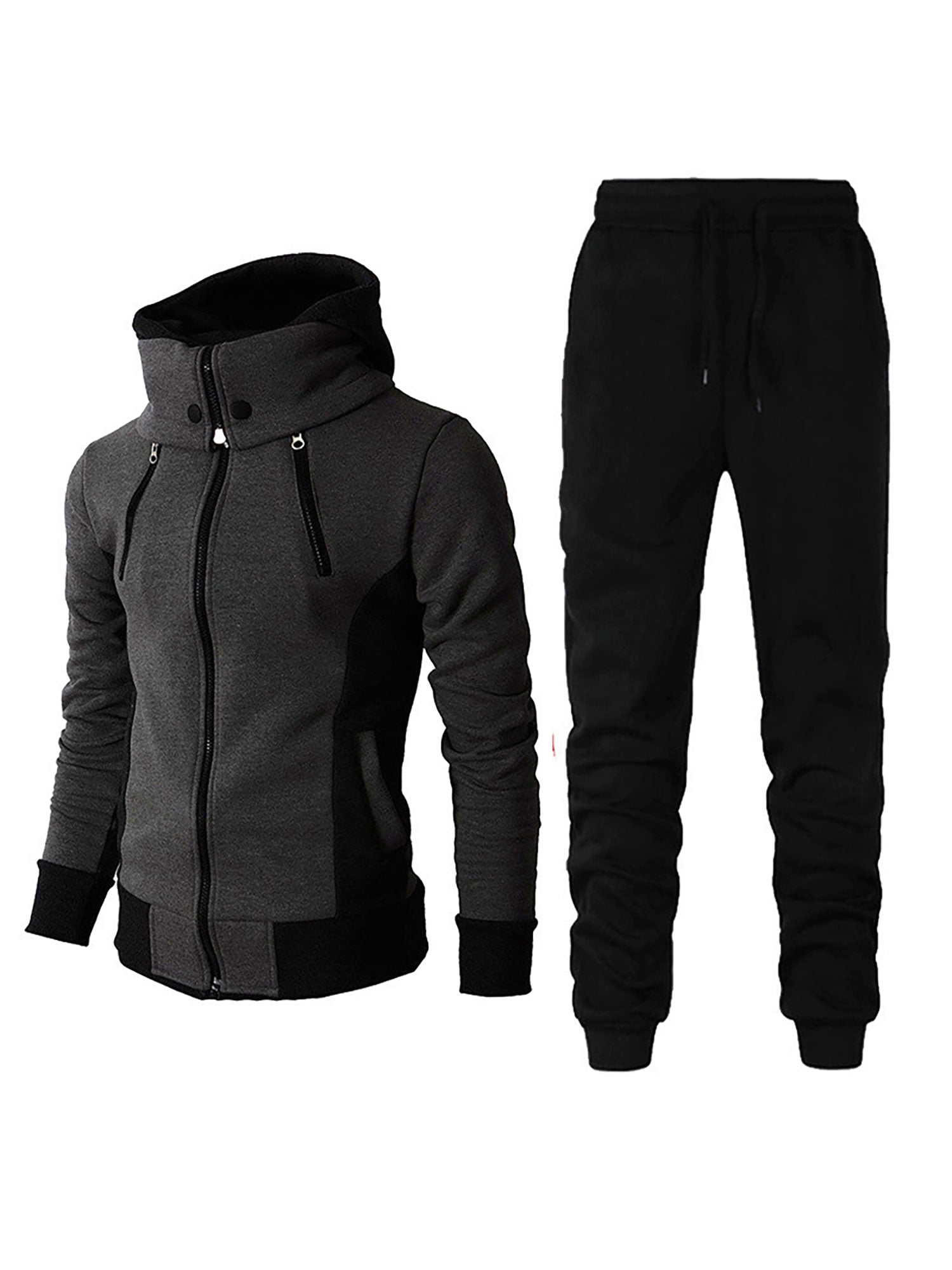 Fangasis Mens Tracksuit Set Hooded Homewear 2 Pcs Loungewear Men Beam