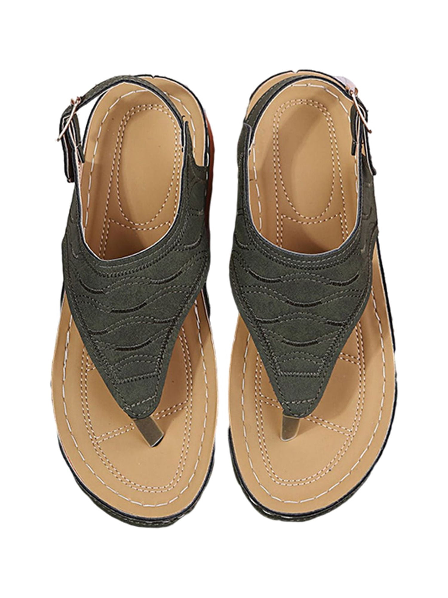 Fangasis Women Thong Sandal Platform Sandals Wedge Flip Flop Work ...