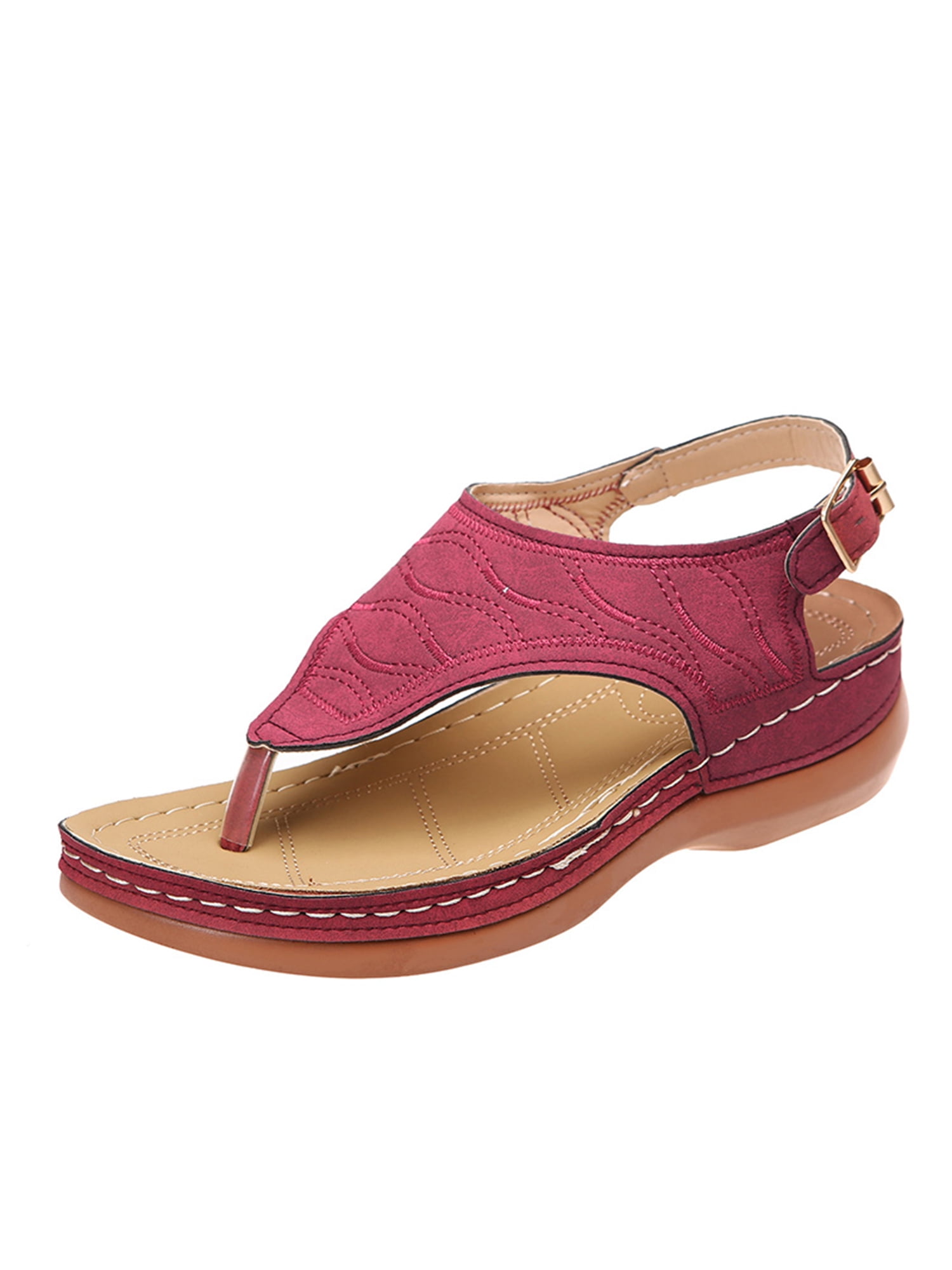 Fangasis Women Thong Sandal Platform Sandals Wedge Flip Flop Work ...