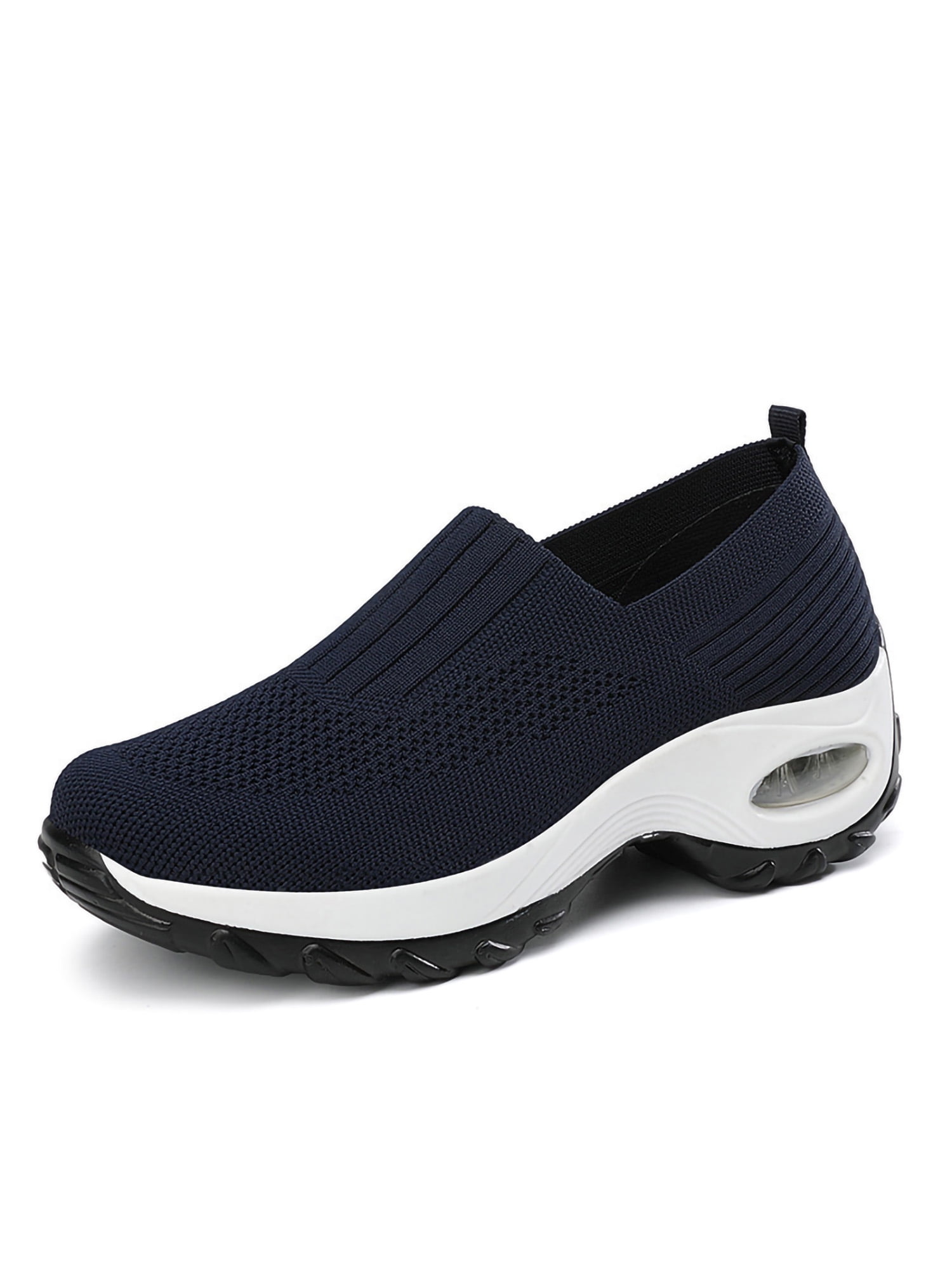 Fangasis Women Flats Breathable Casual Shoes Knit Upper Sneakers Sports ...