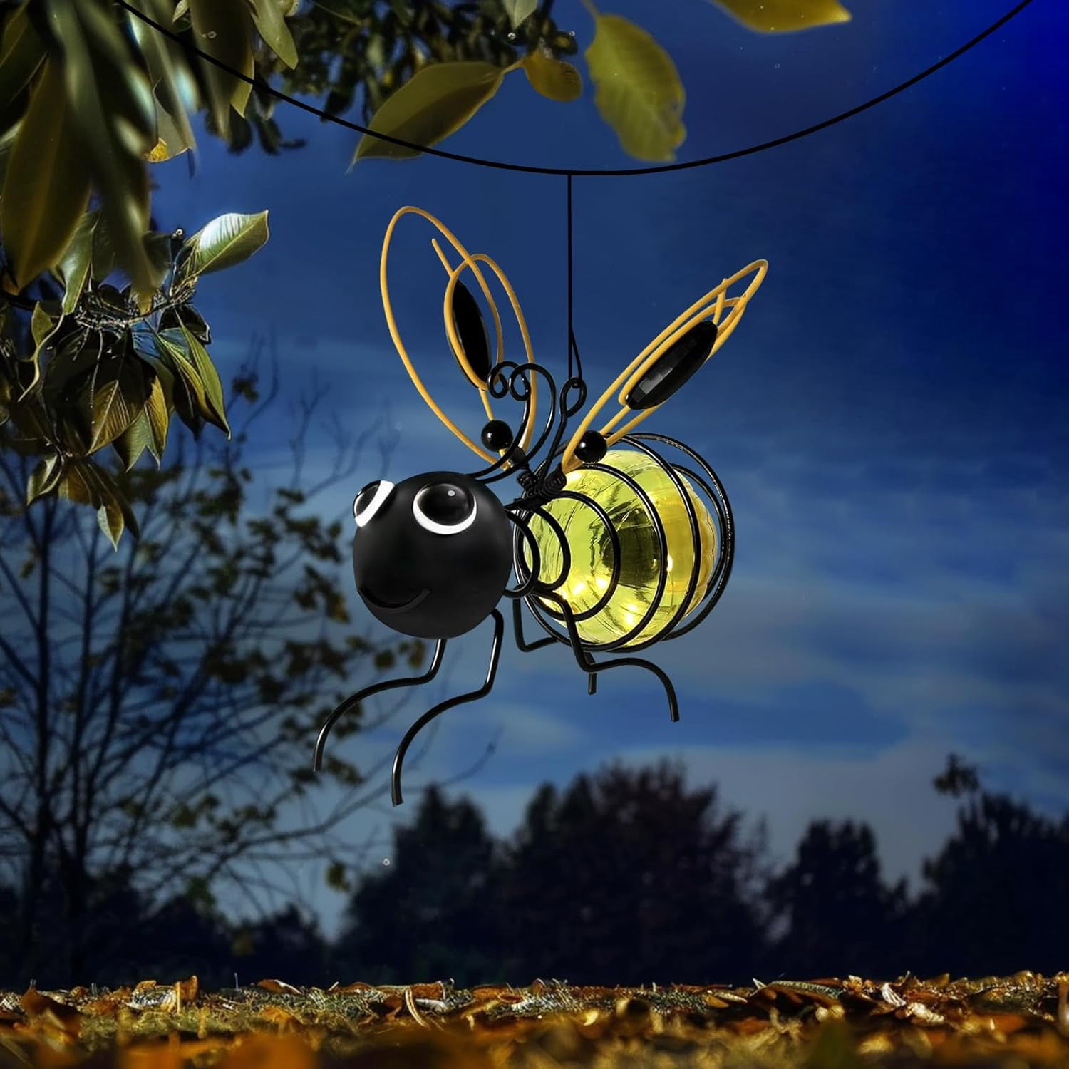 Fangbe Hanging Bee Solar Garden Lights Decor for Outside, Outdoor ...