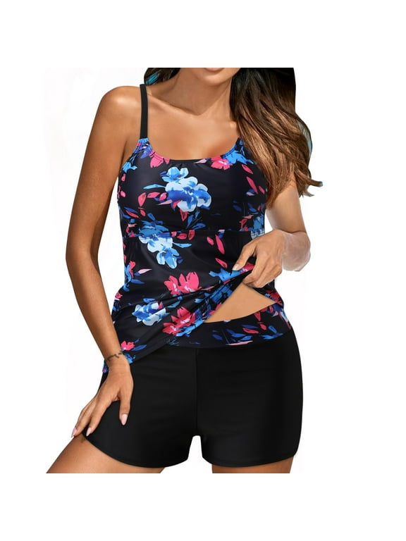 Rivelino Tankini Swimsuits for Women Plus Size Flowy Swimdress Tummy ...
