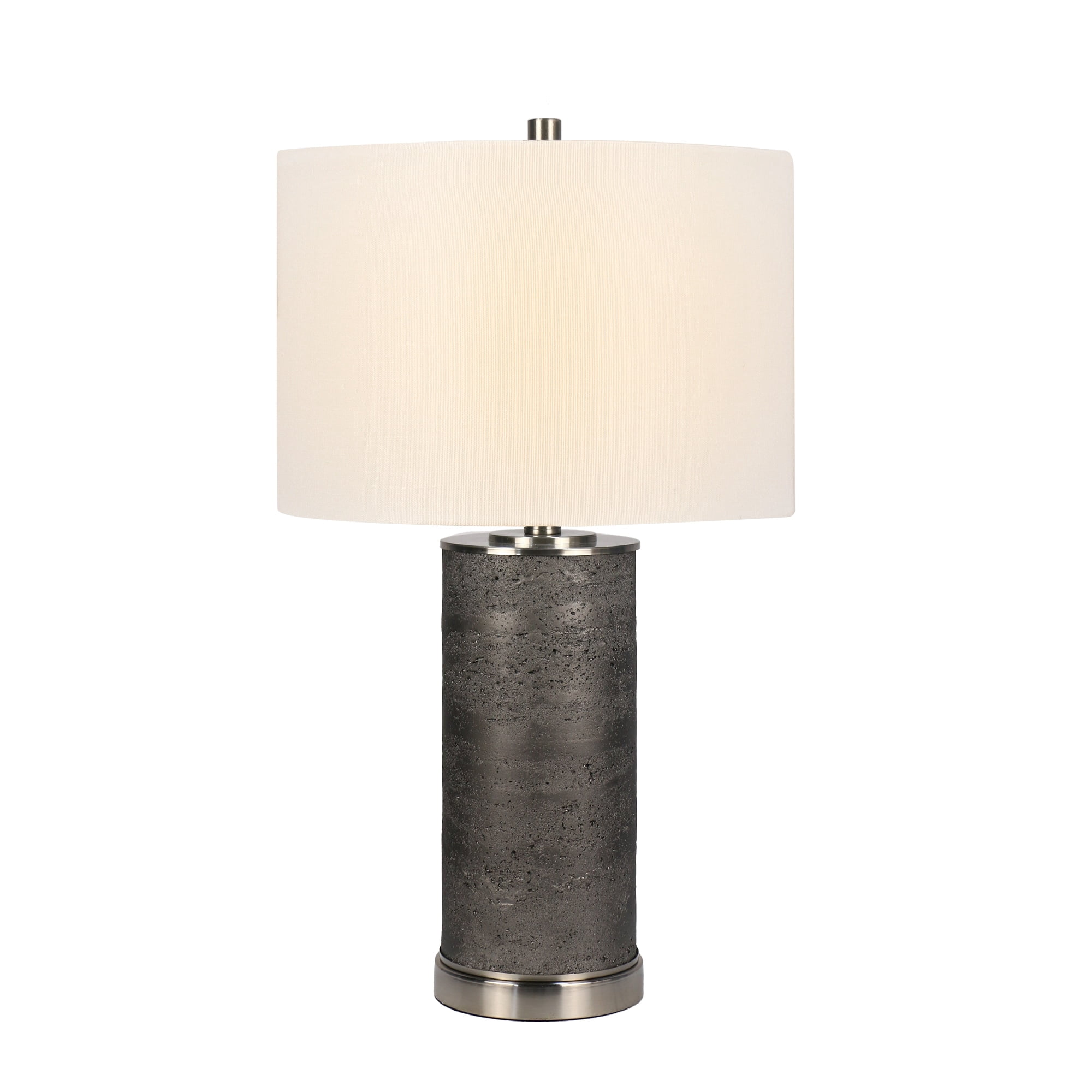 Fangio Lighting 25.5" Faux Grey Stone Mounted Cylinder Table Lamp w ...