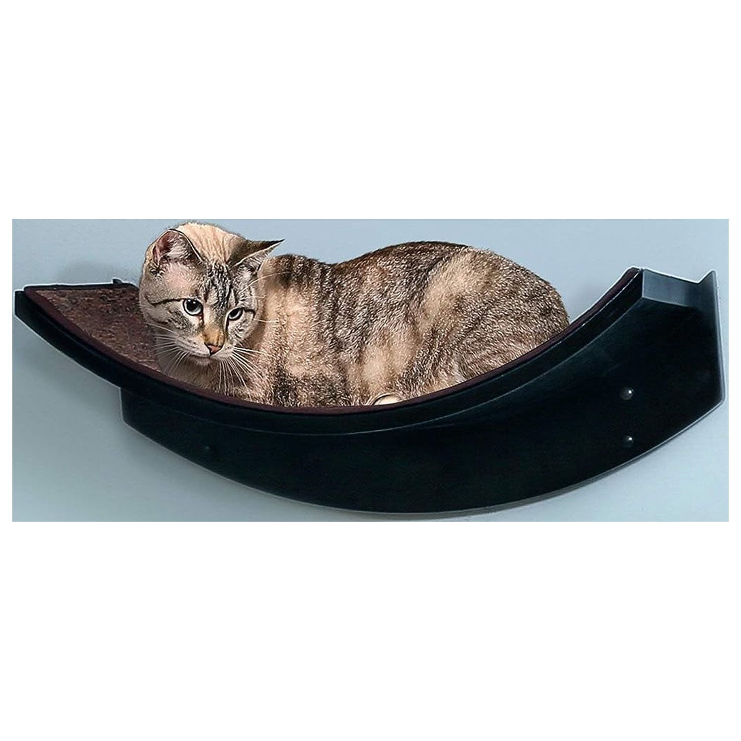 Fangjun 22 Inch Lotus Leaf Cat Shelf in Black Espresso with Replaceable ...