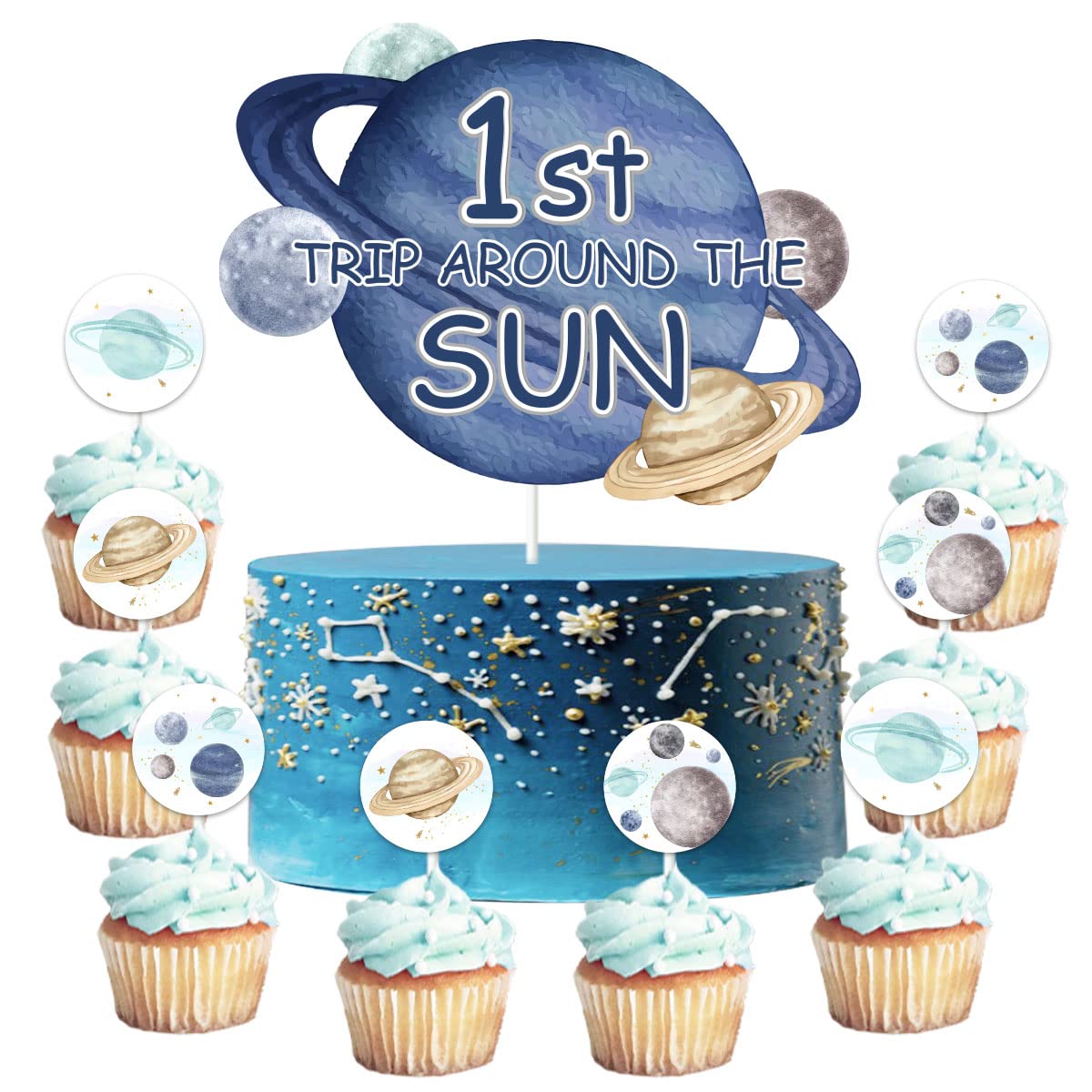Fangleland 25PCS First SCH4 Trip Around The Sun Cake Topper and Outer ...
