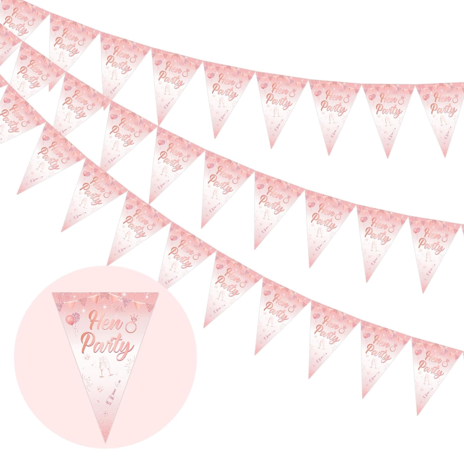 Fangleland 3 Pack Hen Party Bunting Banner Sage Green, Hen Do Banner ...