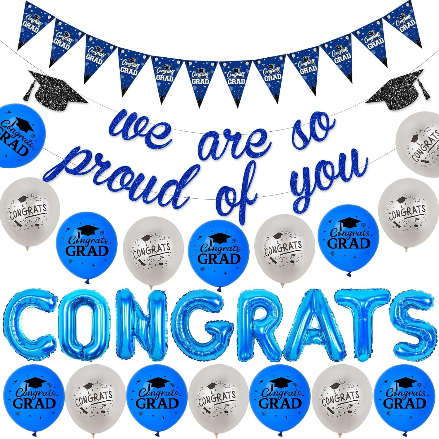 Fangleland Graduation Party Decorations Blue 2024, We Are So Proud of ...