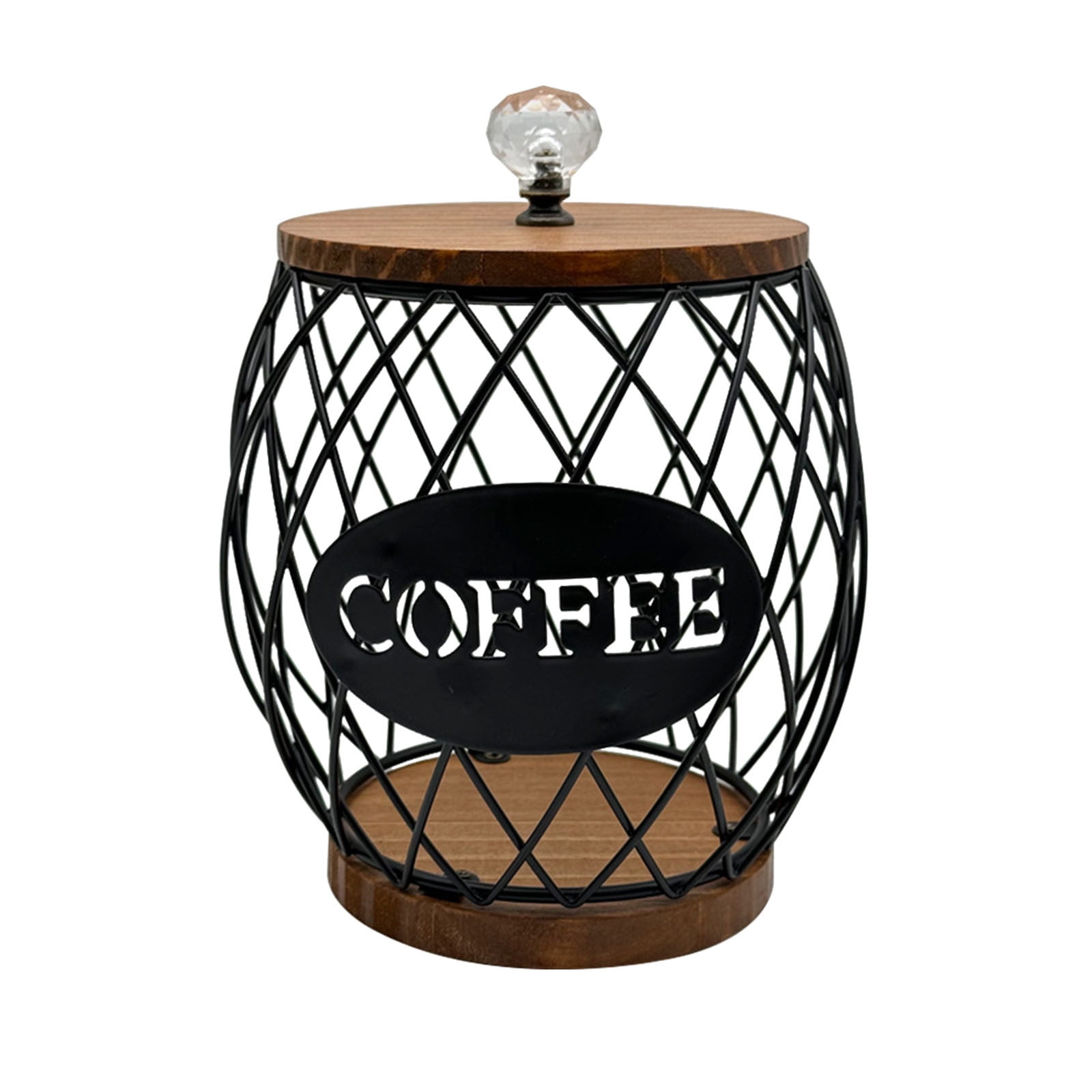 Coffee Pod Holder Organizer with Wooden Lid for Countertop Storage ...