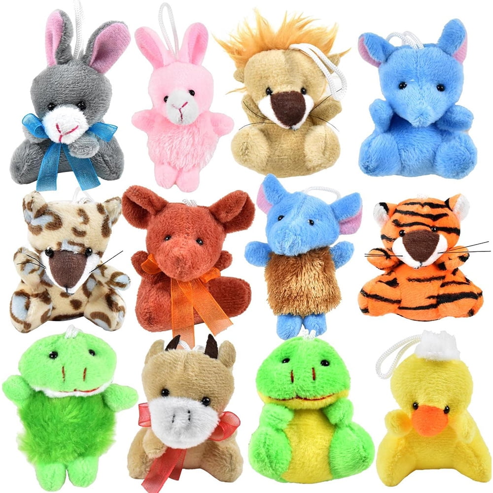 Fangsheng 12Pcs Mini Plush Animal Toy Set, Cute Animals Keychain ...