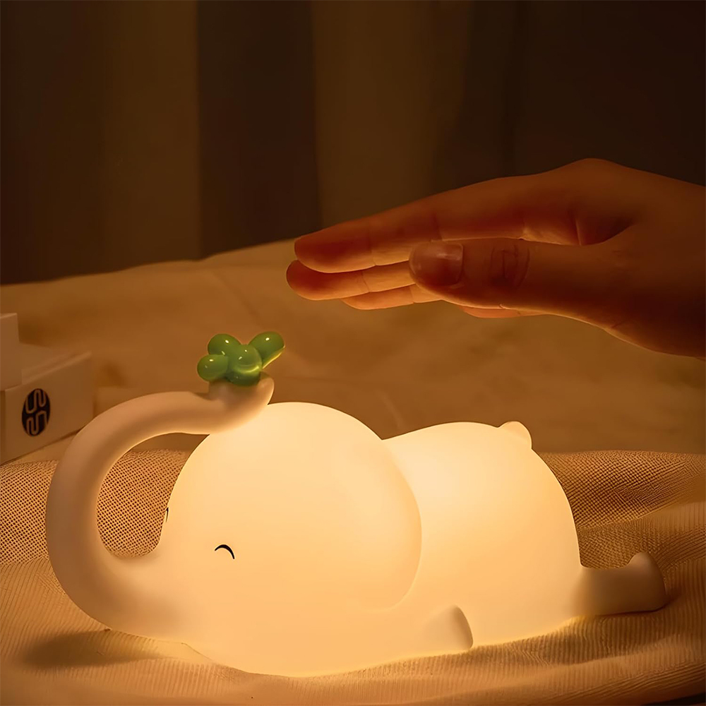 Fangsheng Cute Elephant Night Light, LED Squishy Animal Night Lamp ...