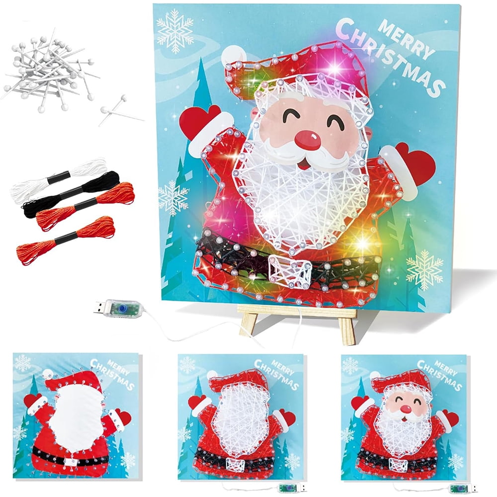 Fangsheng LED Light String Art for Kids, Santa Claus DIY String Arts ...