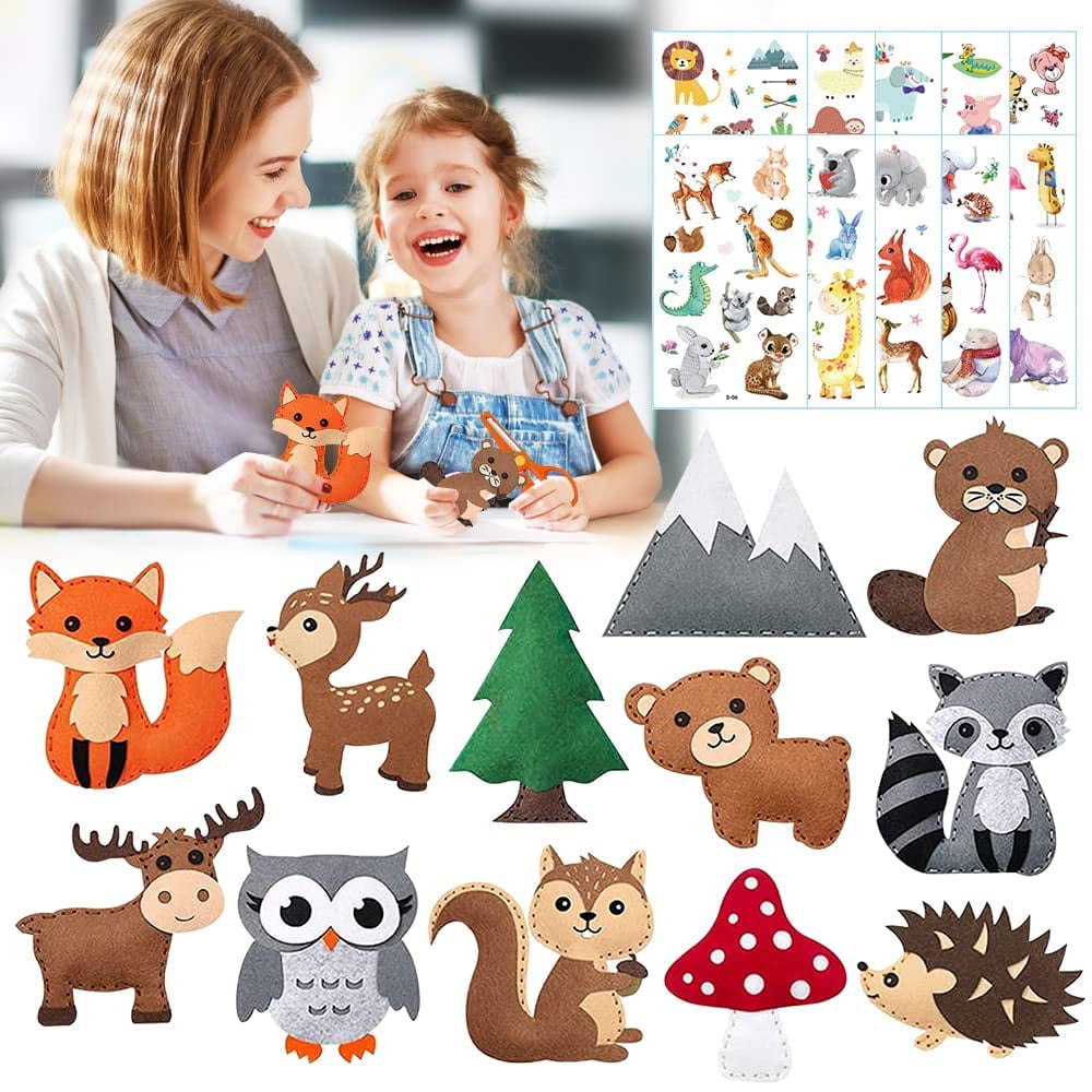 Fangsheng Woodland Animals Craft Kit Forest Creatures DIY Sewing Felt ...