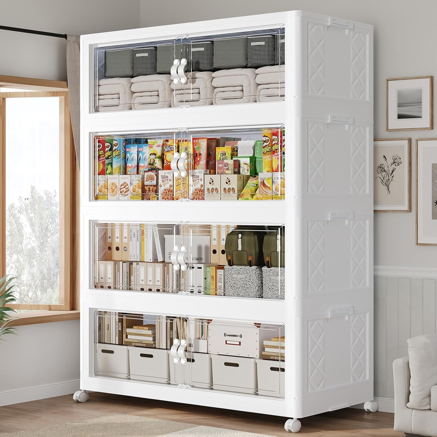 Fangtueh 120Gal Stackable Storage Bins with Lid, 480Qt Extra Large ...