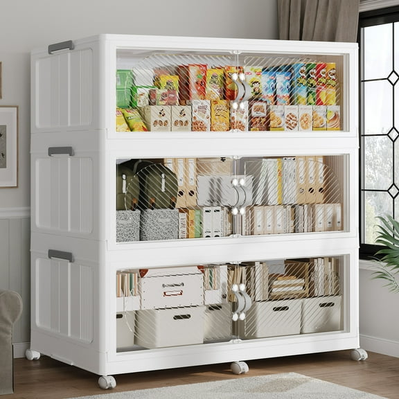 660QT Extra Large Stackable Storage Bins with Lid, 165Gal Collapsible ...