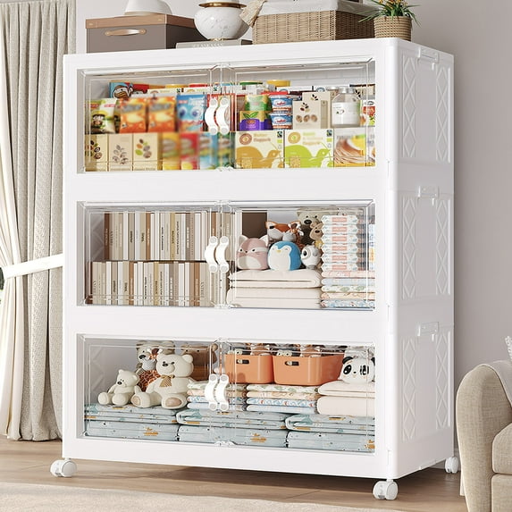 Fangtueh Stackable Storage Bins with Lid, Extra Large Collapsible ...