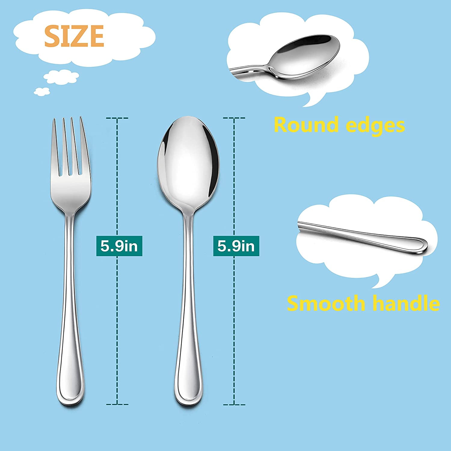 Fanhua-10-Piece Children Silverware Set, Kids Forks and Spoons ...