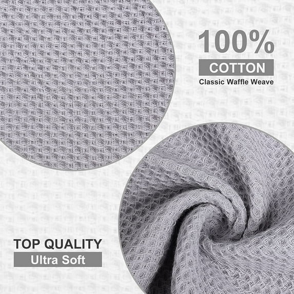 Fanhua-100% Cotton Kitchen Dish Cloths, 6 Pack Waffle Weave Ultra Soft Absorbent Dish Towels for ...