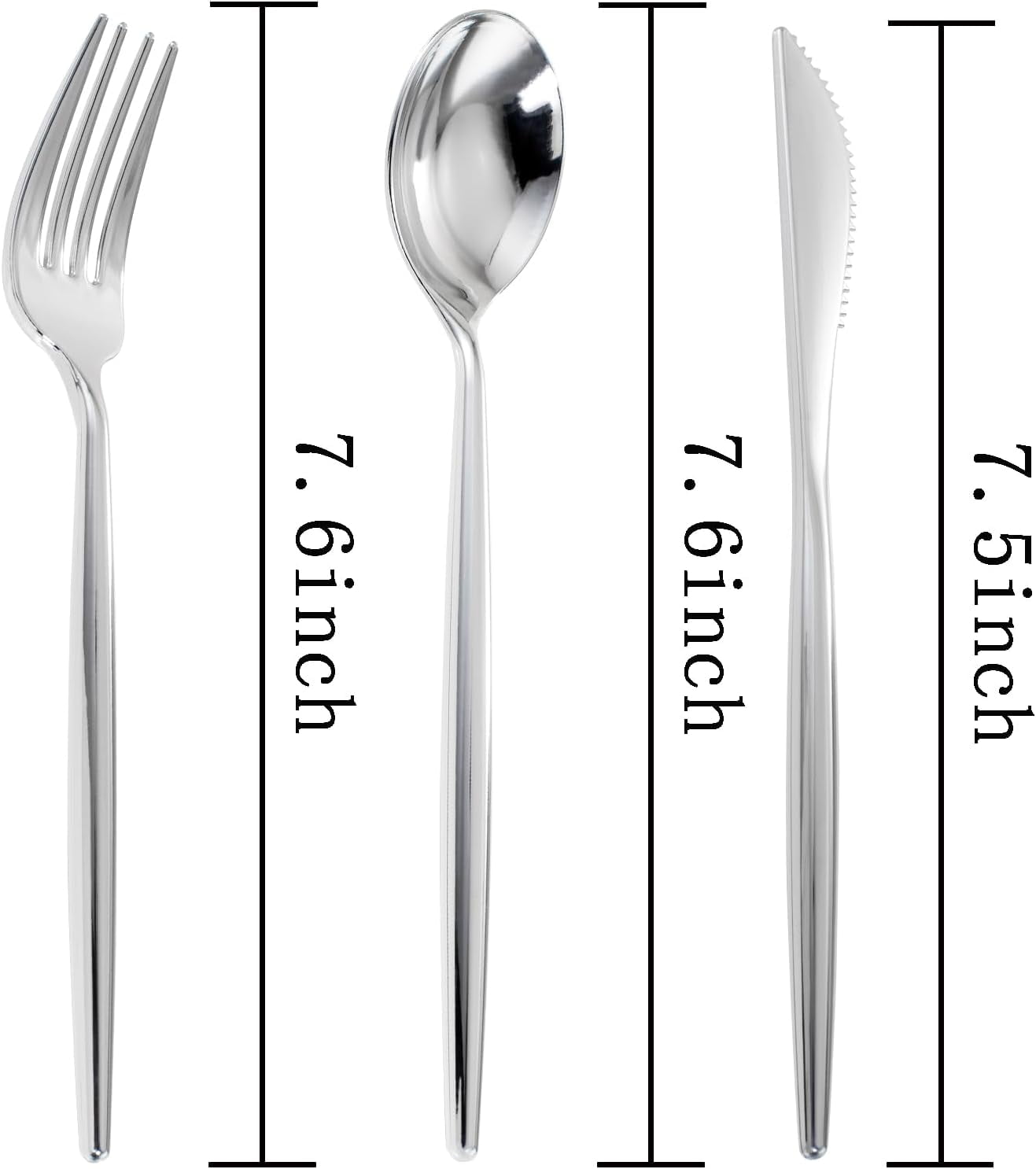Fanhua-120pc Silver Disposable Cutlery Set - Luxury Heavy Weight ...
