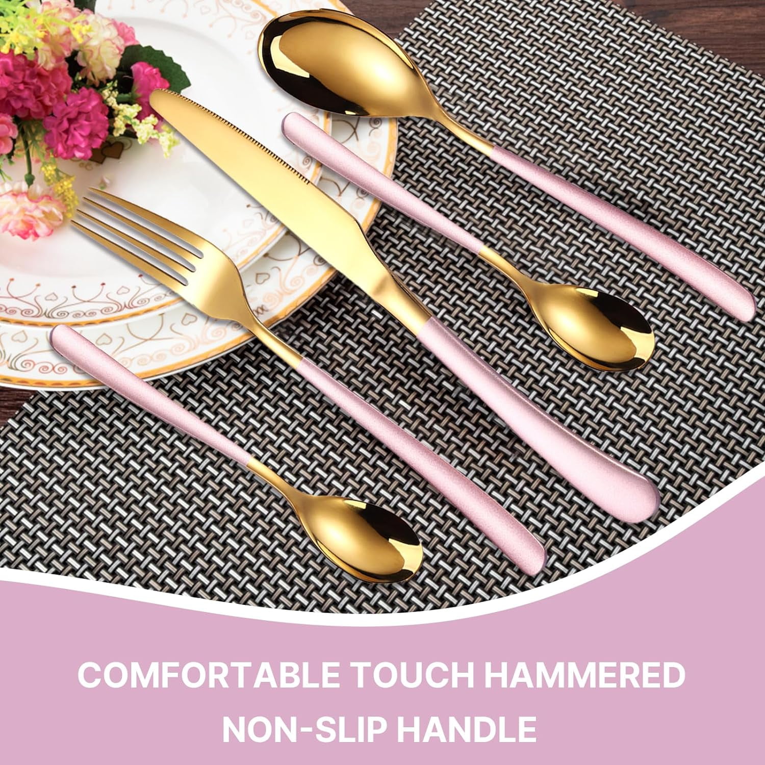 Fanhua-24 Pieces Silverware Set, Stainless Steel Flatware Set with ...
