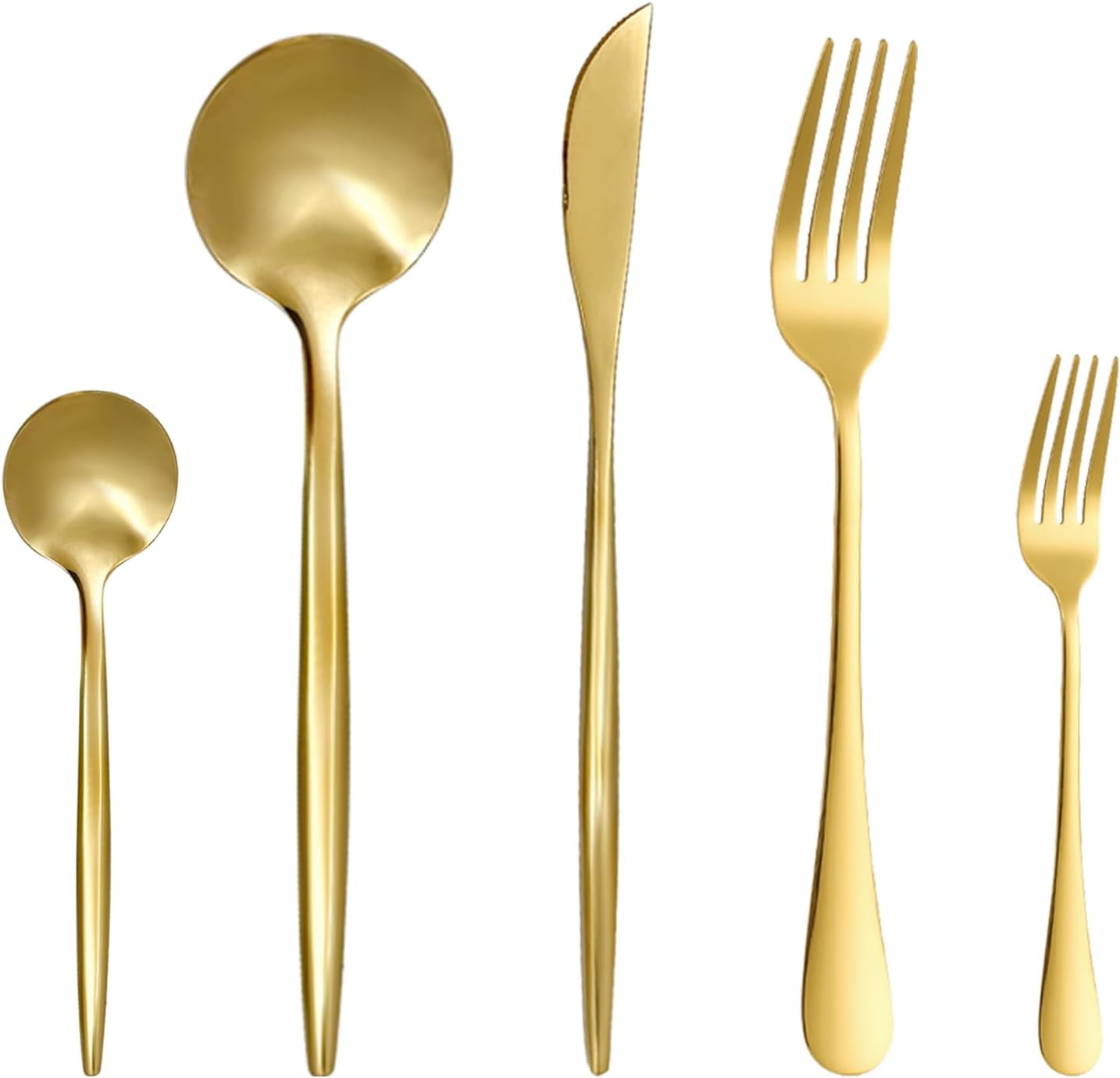 Fanhua-30 Piece Gold Silverware Set, Flatware Set for 6, Forks Spoons ...