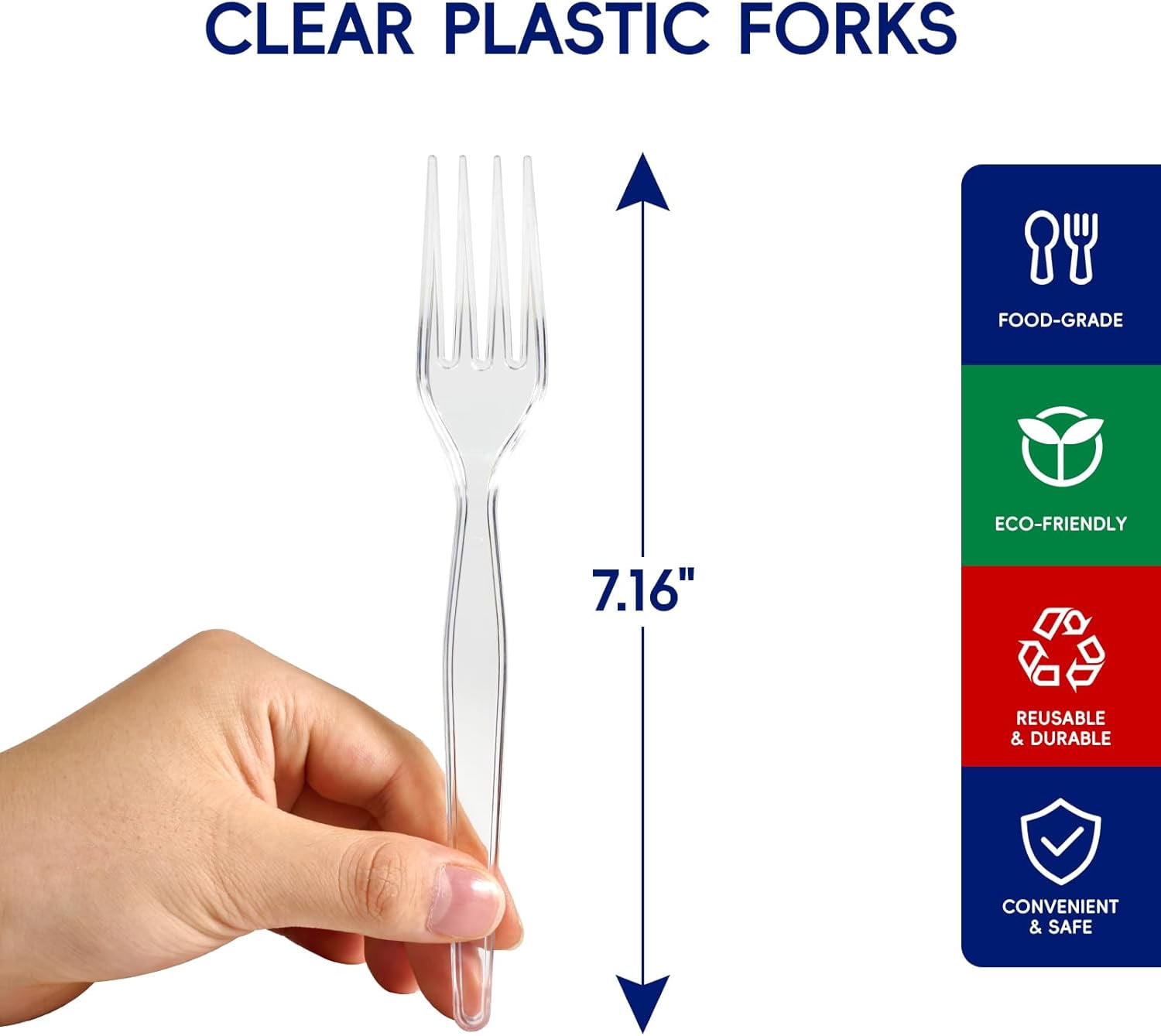Fanhua-[300 Count] Clear Plastic Forks,Heavy Duty Disposable Forks ...