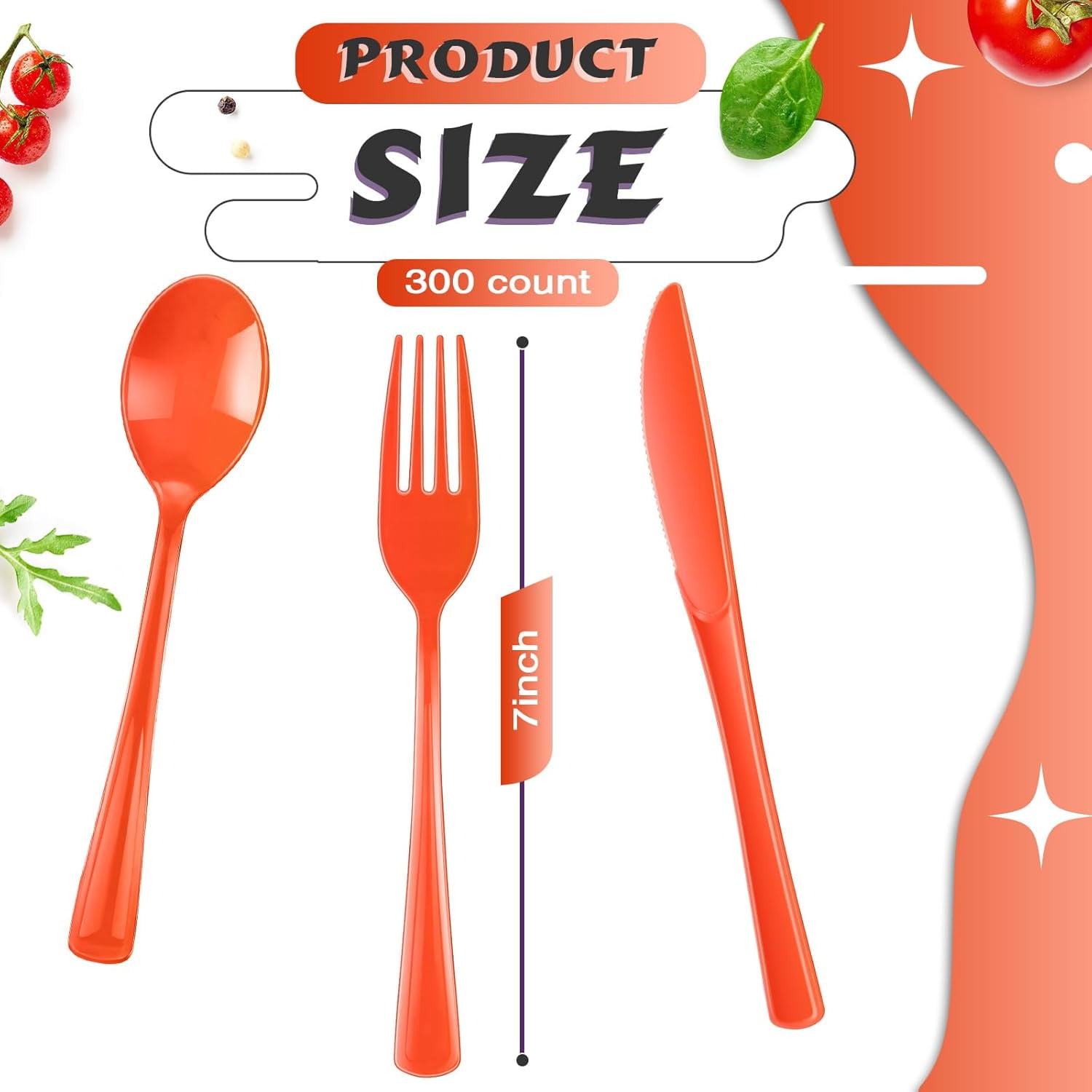 Fanhua-300 Pcs Plastic Silverware Heavy Duty Cutlery Set Plastic ...
