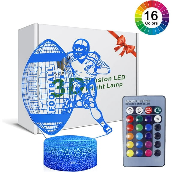 Fanhua-3D Illusion Football Player Night Light for Kids,Rugby LED Lamp ...