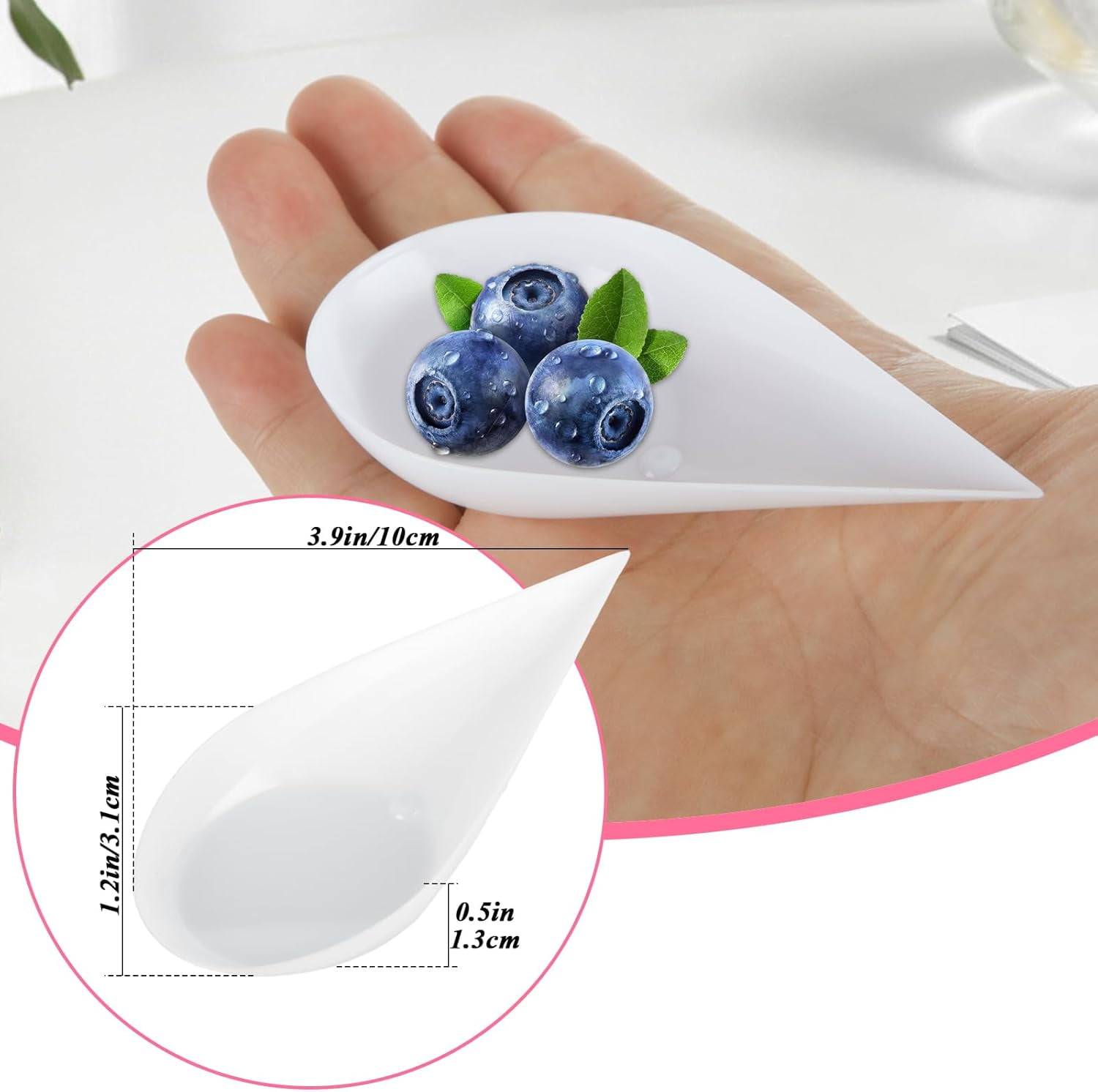 Fanhua-400 PCS 4 Inch Plastic Appetizer Spoons, Tear Drop Appetizer ...