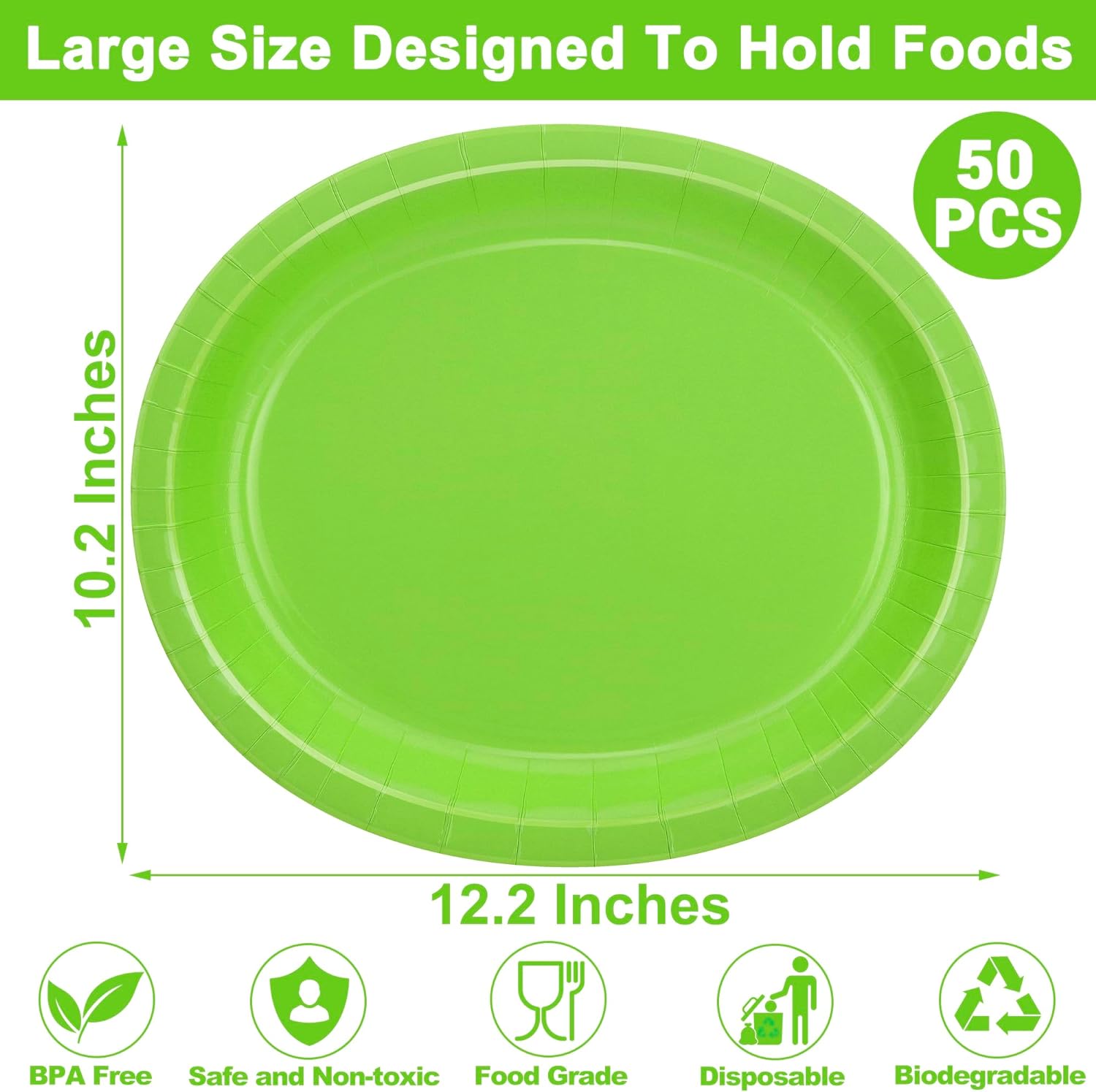 Fanhua-50 Pcs Party Decorations, 12.2'' X 10.2'' Oval Large Paper ...