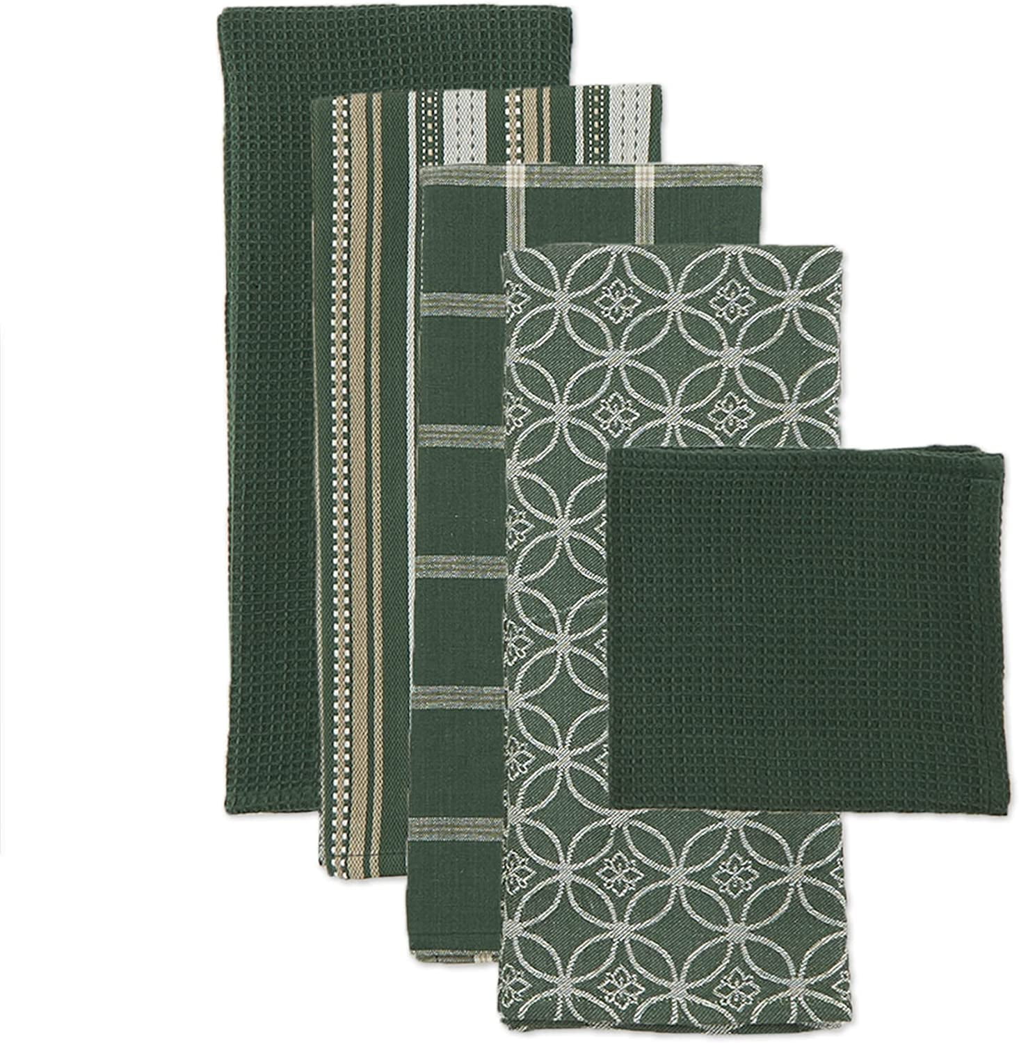 Fanhua-Assorted Woven Kitchen Set, Dishtowel, 18x28, Dishcloth, 13x13 ...