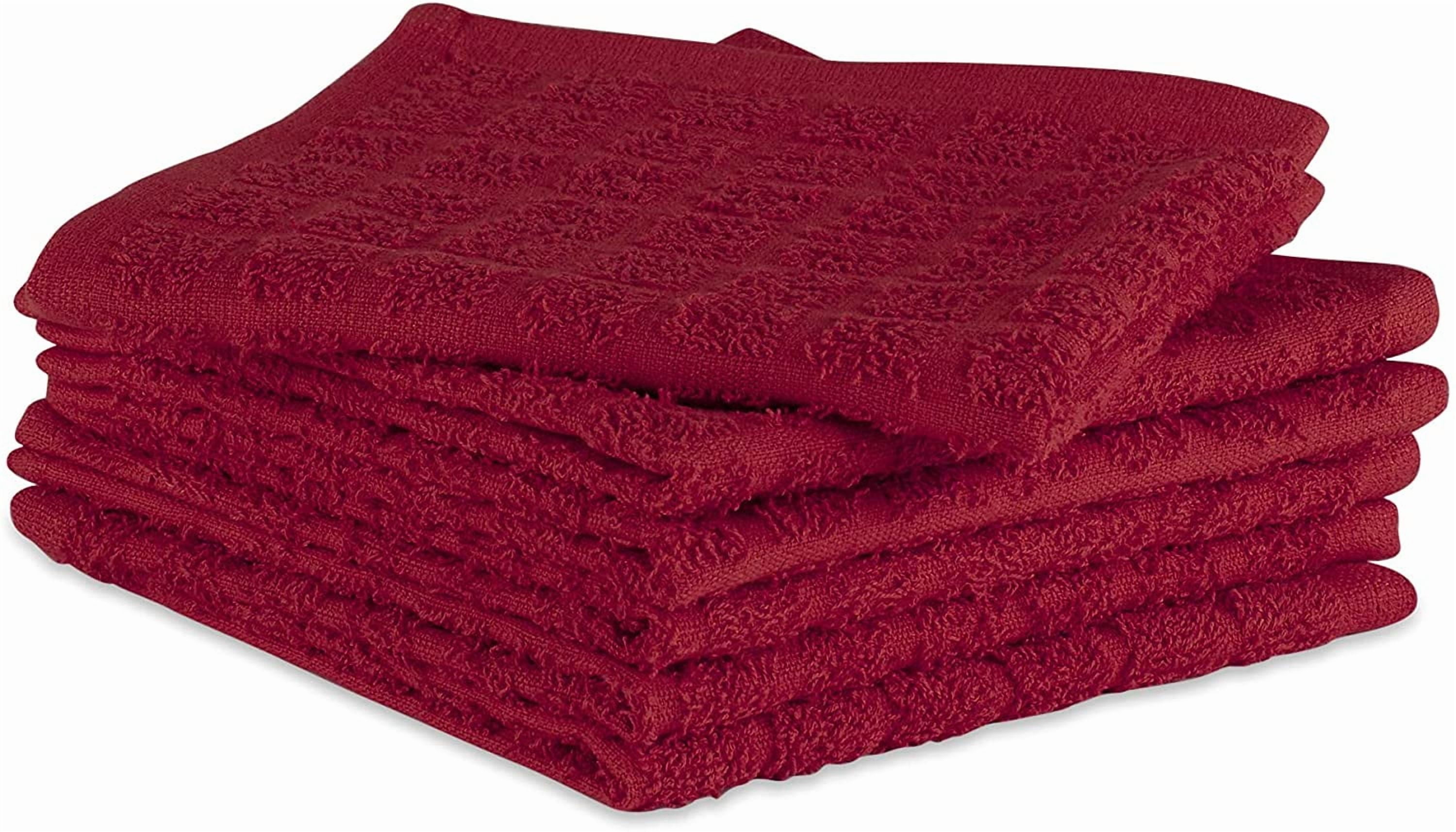 Fanhua-Basic Terry Collection Solid Windowpane Dishcloth Set, 12x12 ...