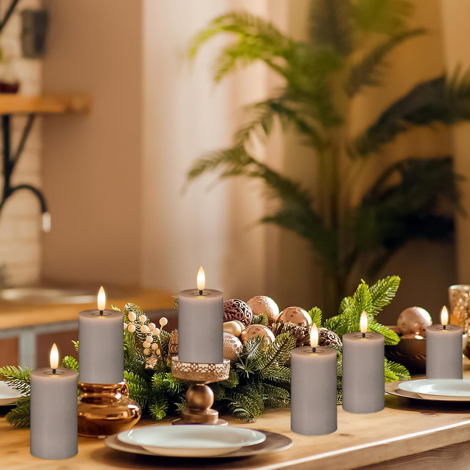 Fanhua-Battery Operated Flameless Candles with 10-Key Remote and Timer ...