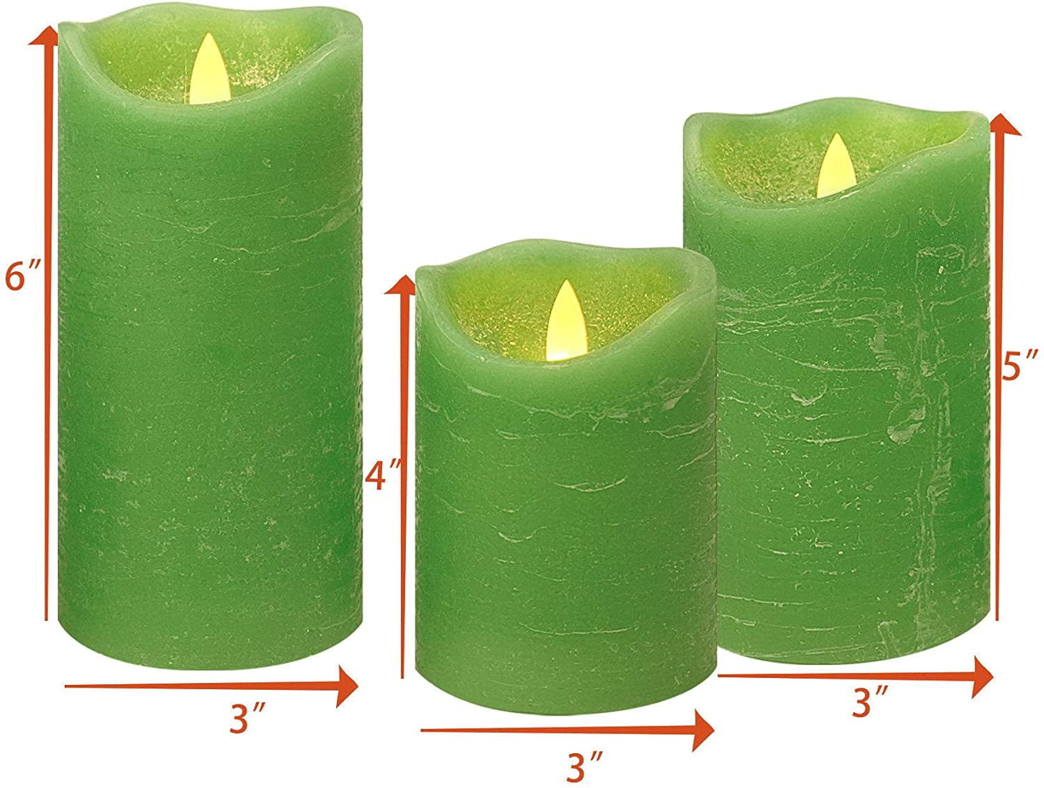 Fanhua-Battery Operated Flameless Candles with Timer Real Wax Realistic ...