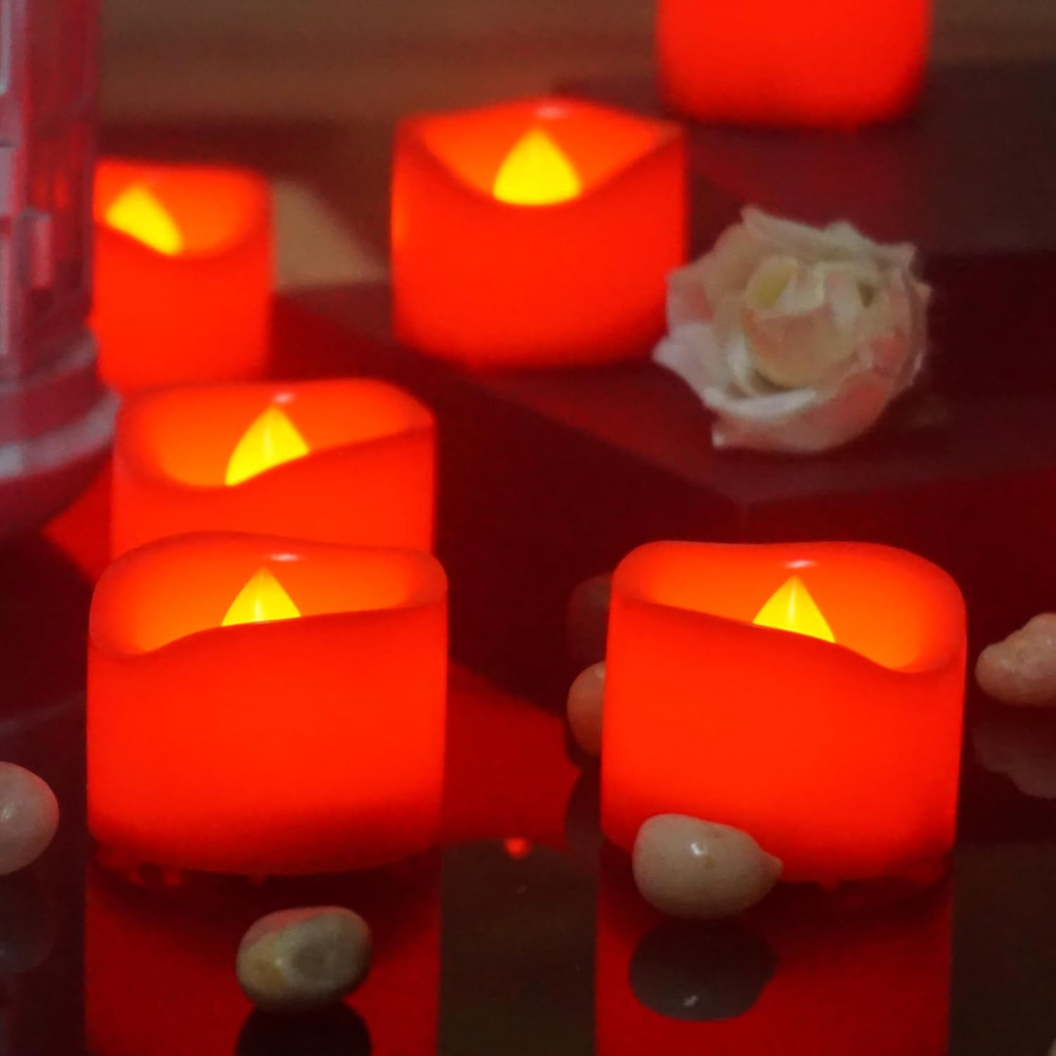 Fanhua-Battery Operated Flameless Tea Lights Bright Flickering LED ...