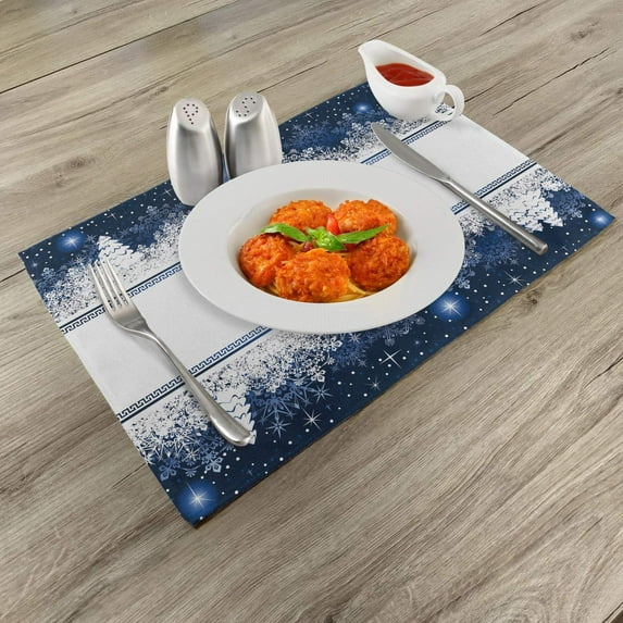 Fanhua-Christmas Place Mats Set of 4, Frosty Winter Theme Border ...