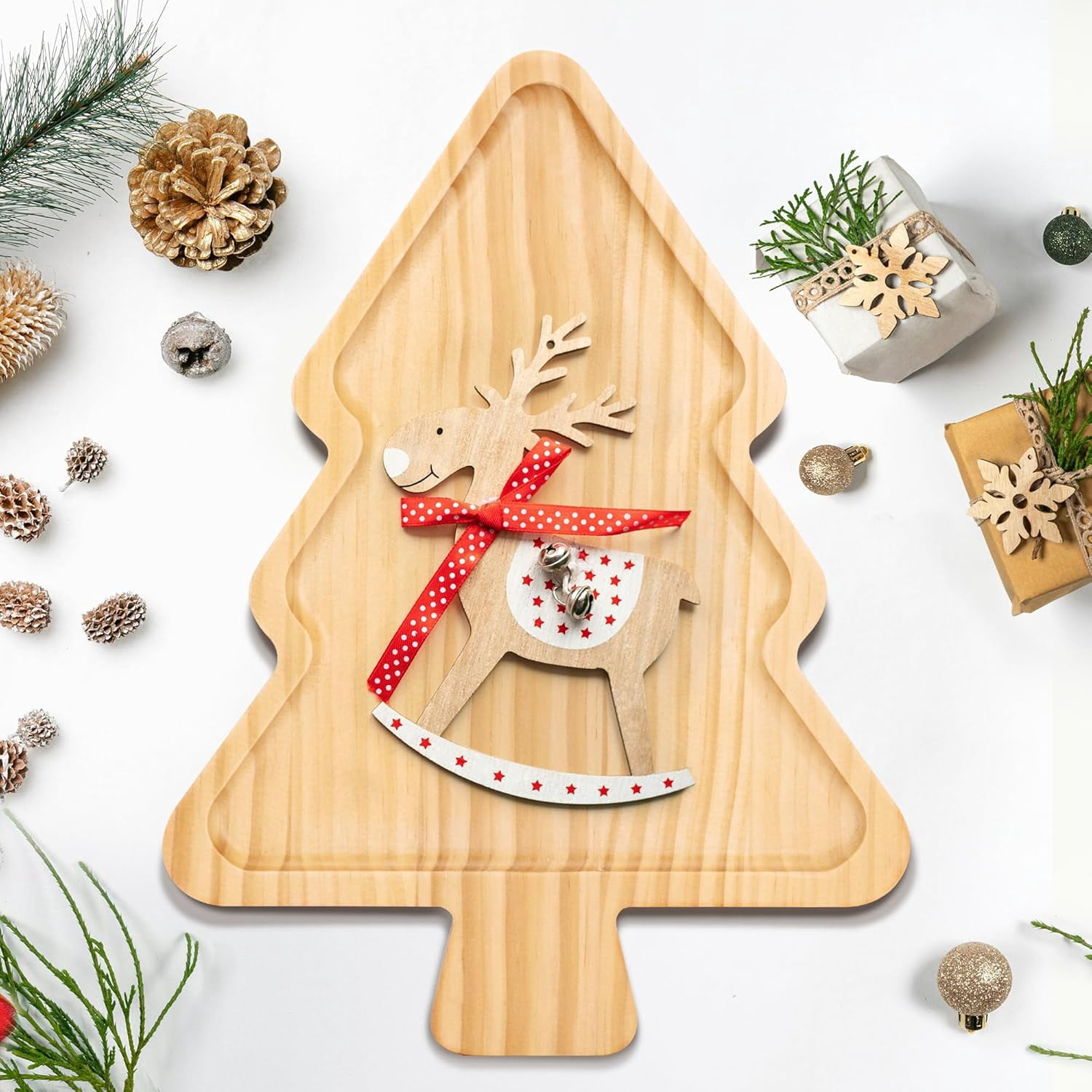 Fanhua-Christmas Tree Shaped Wooden Serving Tray - 12" Charcuterie ...