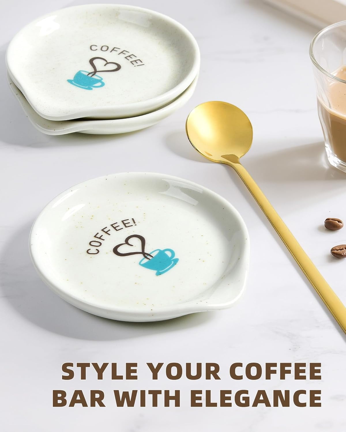 Fanhua-Coffee Spoon and Rest Set,Mini Spoon Holder for Teaspoon ...