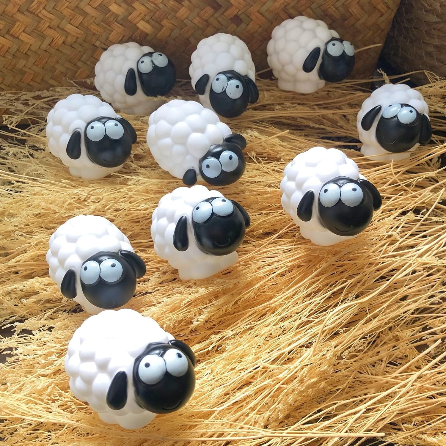 Fanhua-Cute Painted LED Sheep Ornaments String Lights - Black Sheep ...