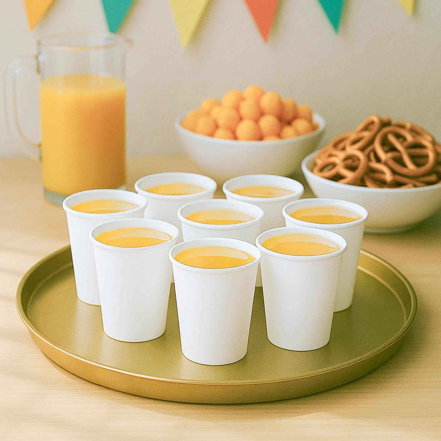 Fanhua-Disposable Coffee Cups, 100-Pack 8-oz Bulk Paper Cups for Hot or ...