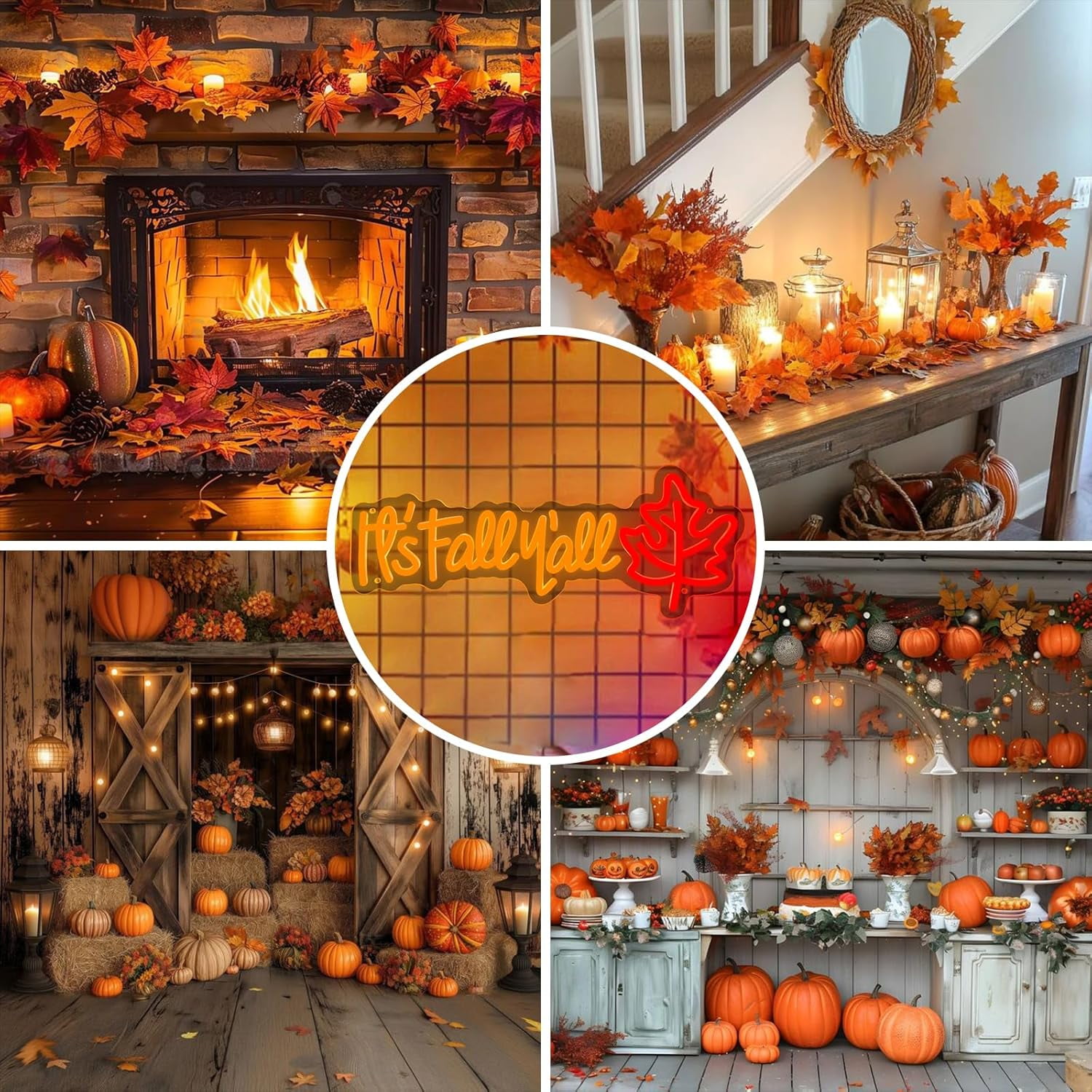 Fanhua-Fall Thanksgiving Neon Sign, Maple Leaf Neon Lights It’s Fall Y ...