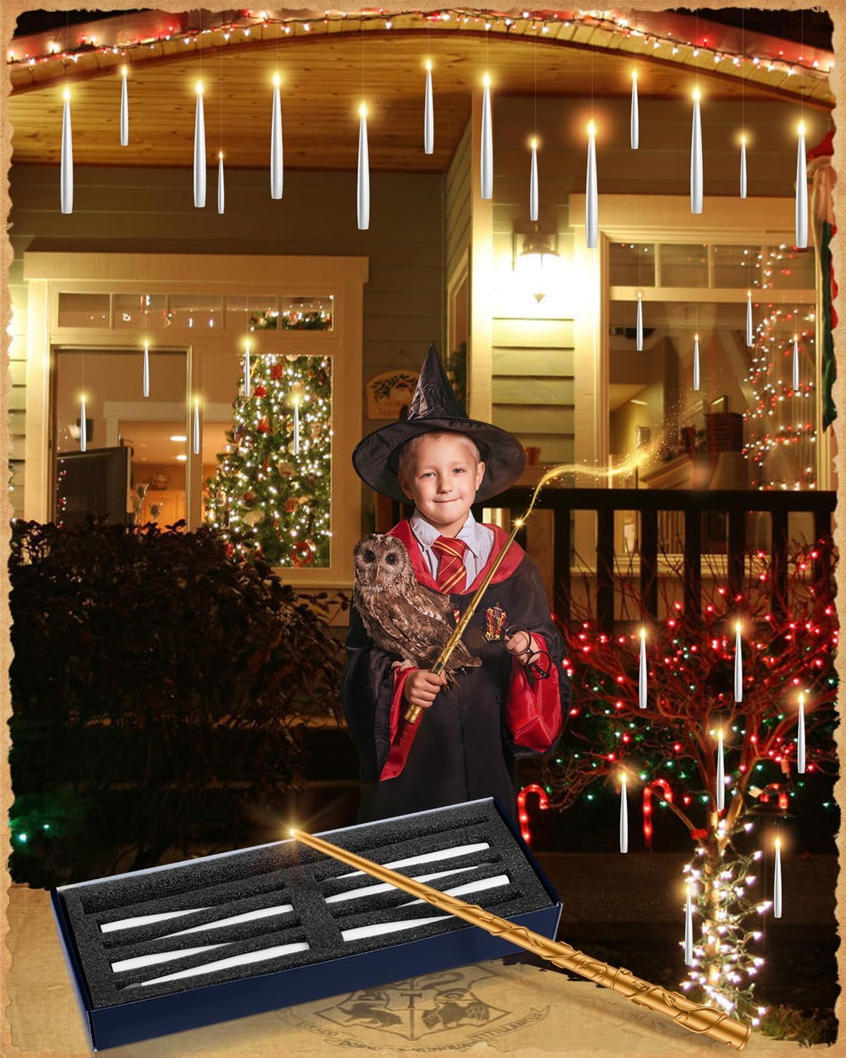 Fanhua-Floating Candles with Wand - 12 Pack Christmas Decorations Magic ...