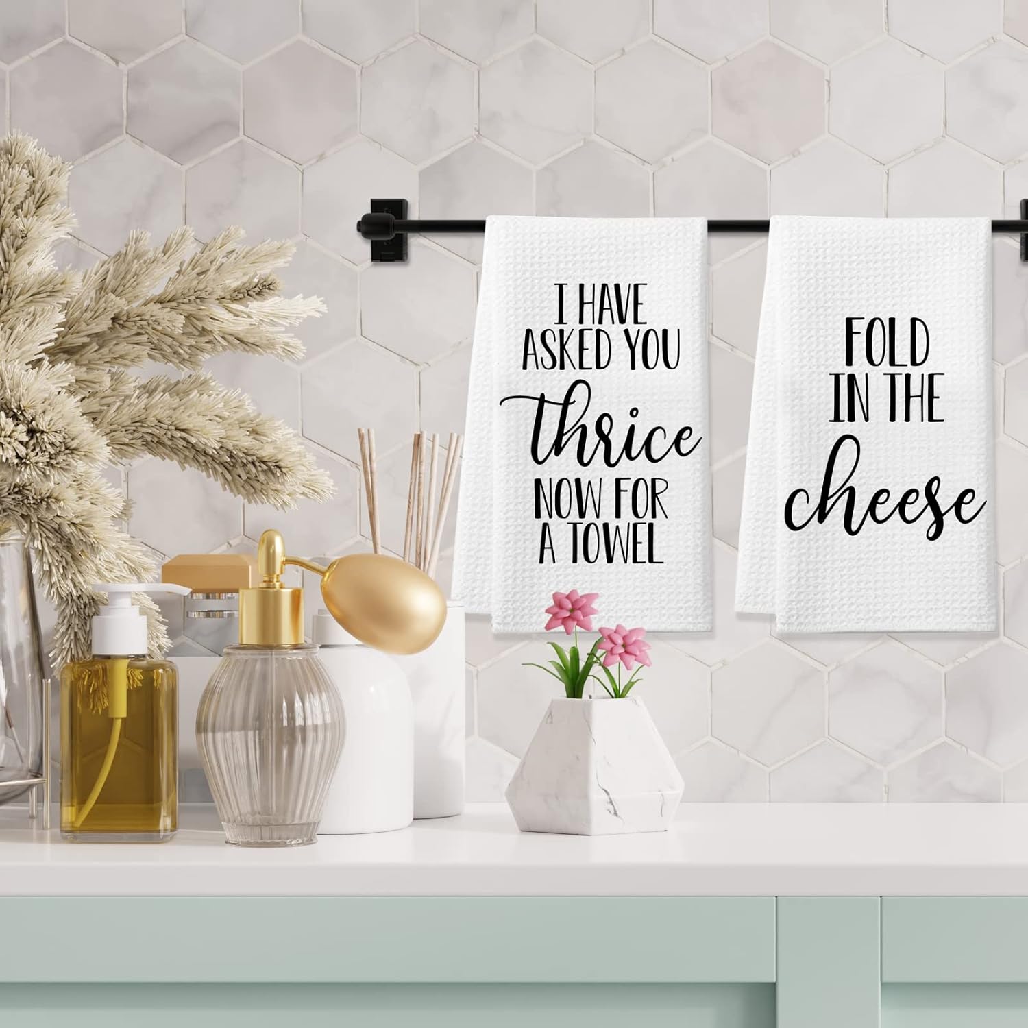Fanhua-Fold in The Cheese Kitchen Towels, 2 Pack Waffle Dish Towels TV ...