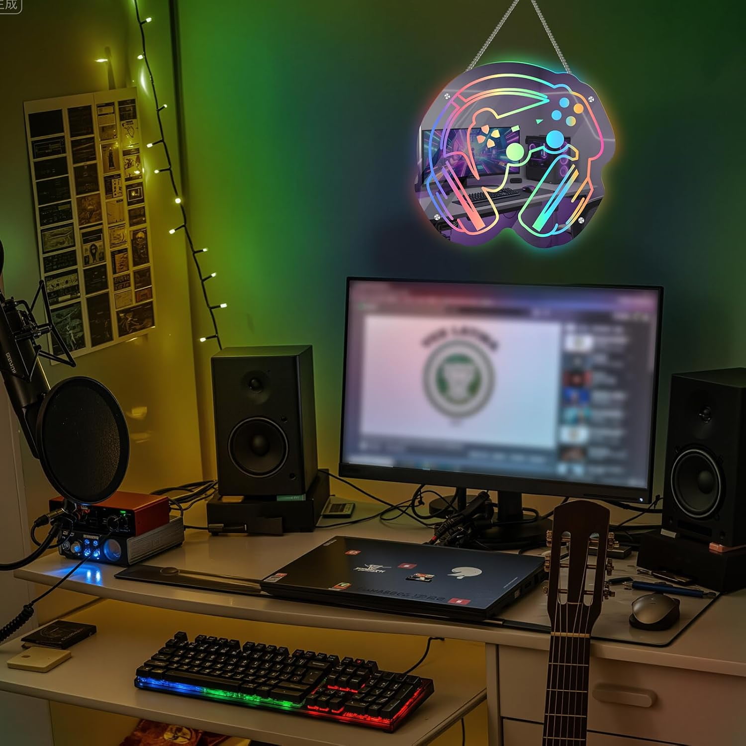 Fanhua-Gaming Neon Sign Smart Mirror LED Light with APP Control and ...