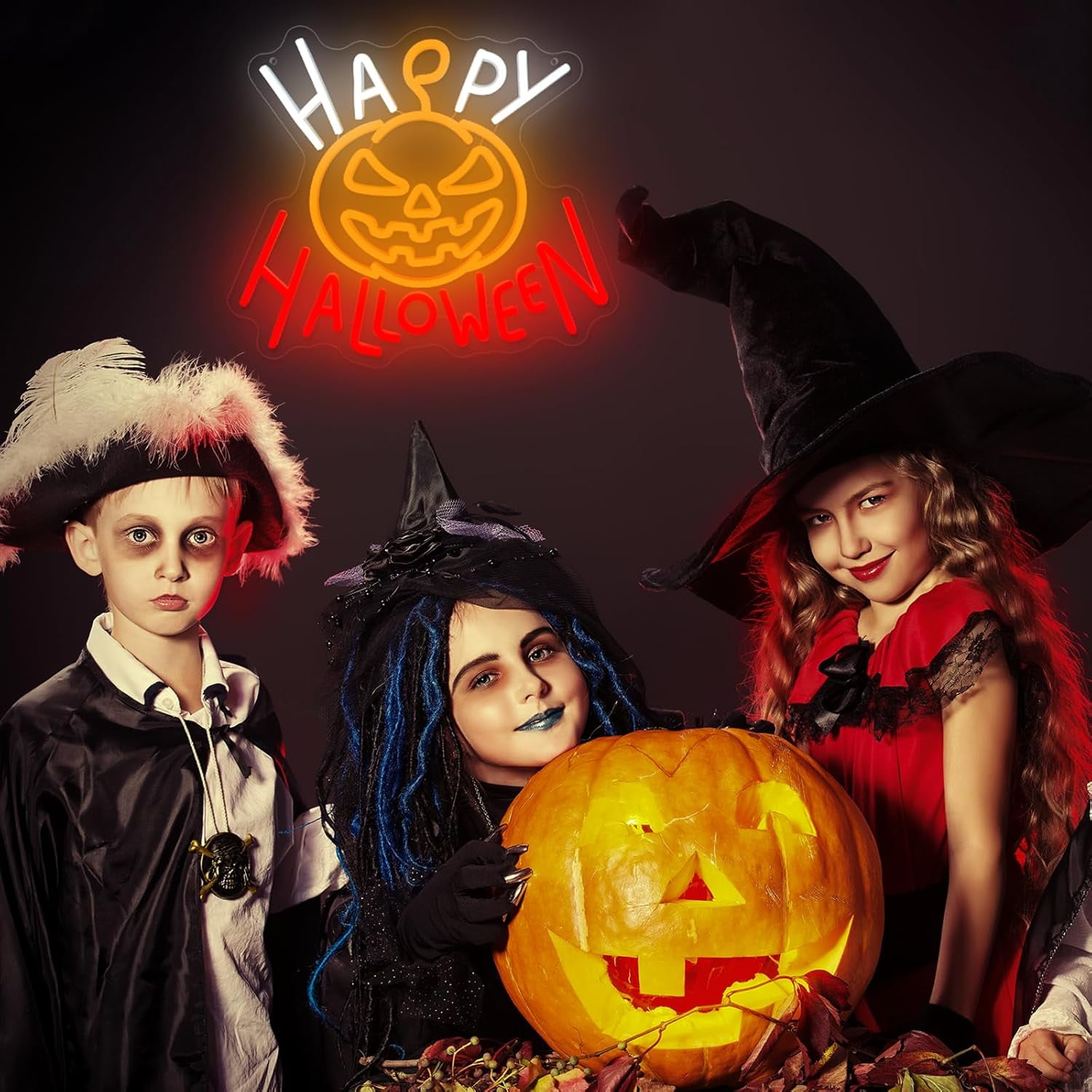 Fanhua-Happy Halloween Neon Sign, Dimmable Pumpkin Neon Light for Wall ...