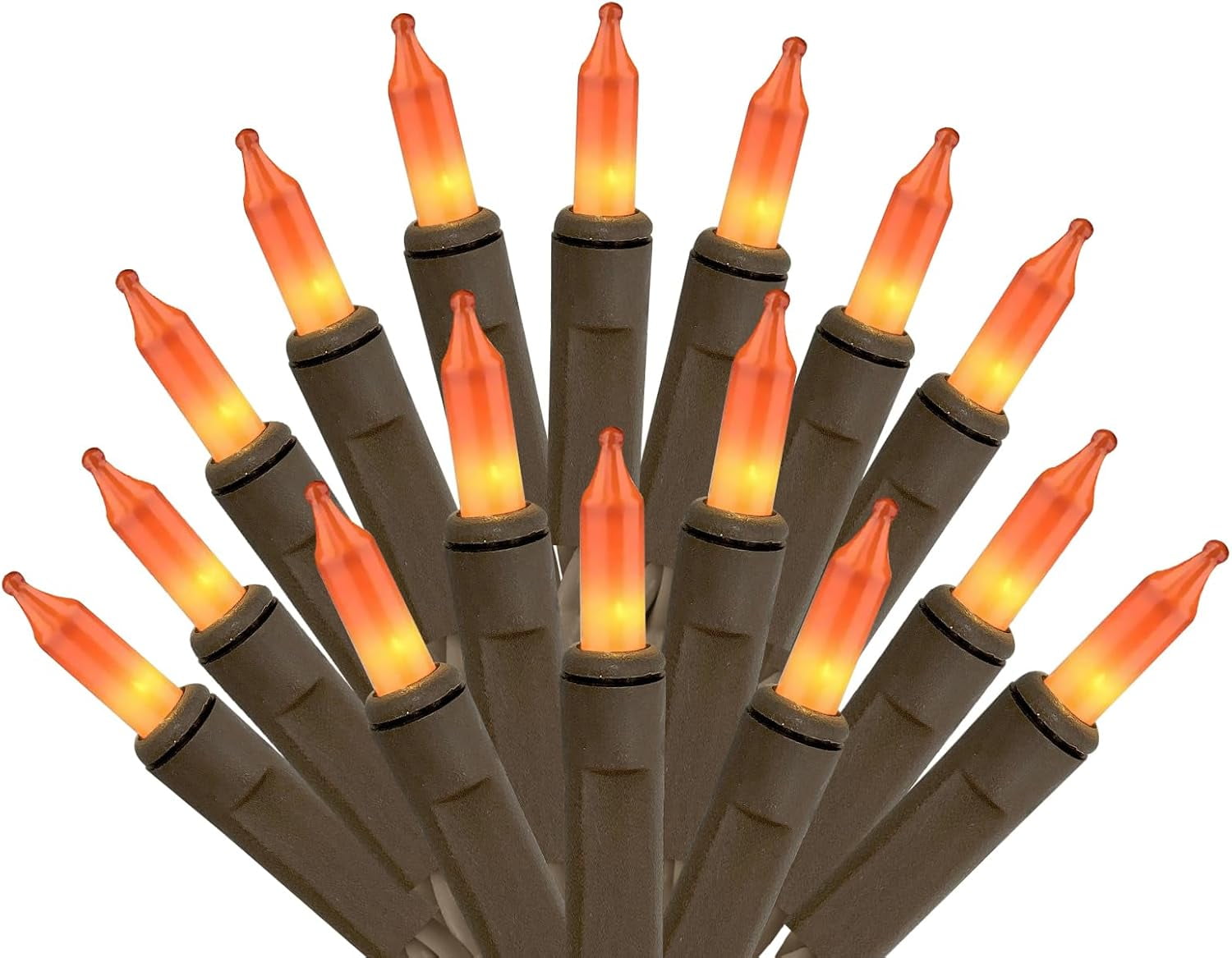 Fanhua-Holiday Pride 100 Count Brown Wire String Lights - 100 Orange ...