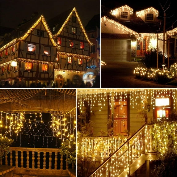 Fanhua-Icicle Lights for Outside, 40 FT 432 LED Icicle Christmas Lights ...