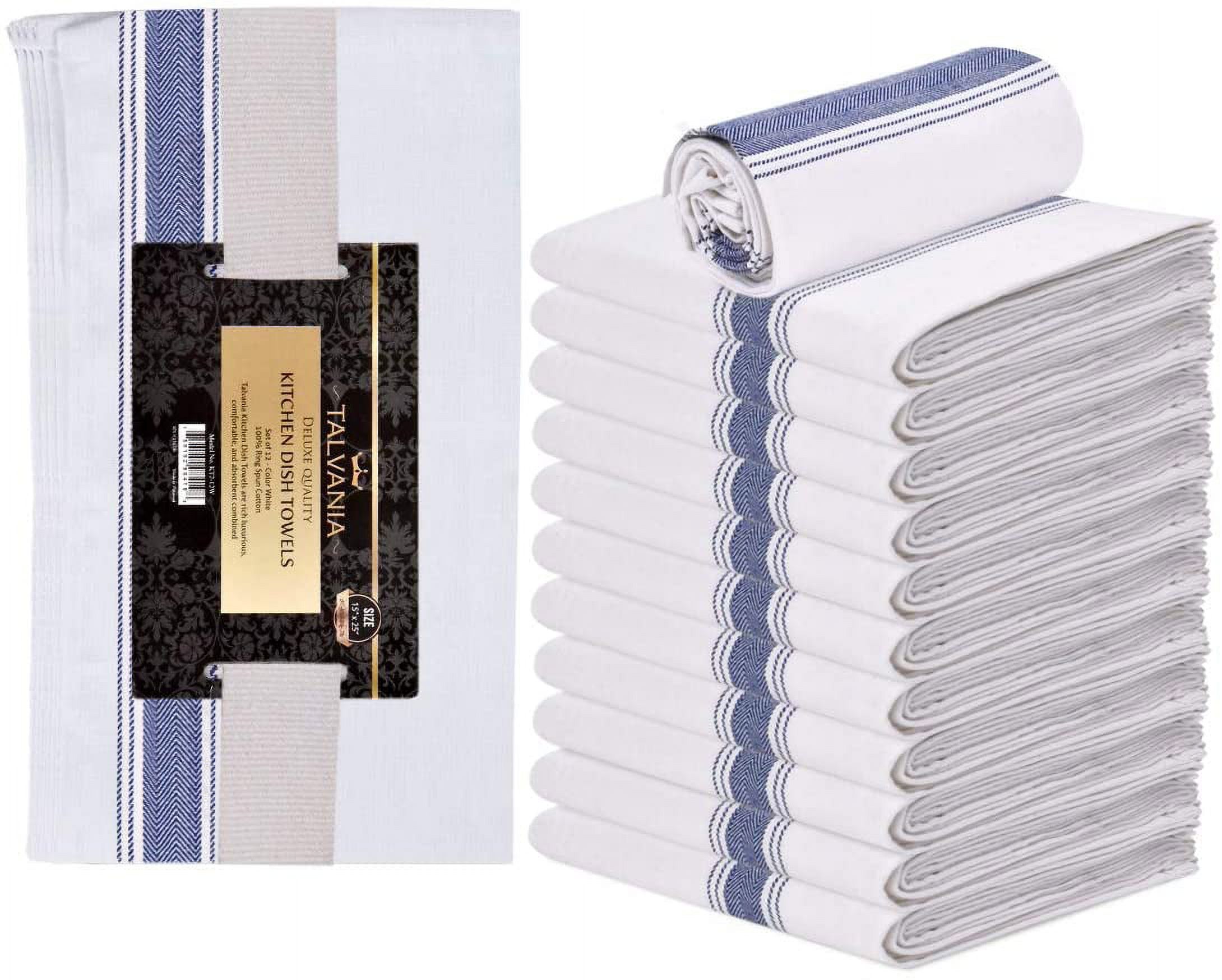 Fanhua-Kitchen Dish Towels 100% Cotton White Flour Sack Tea Cloth with ...