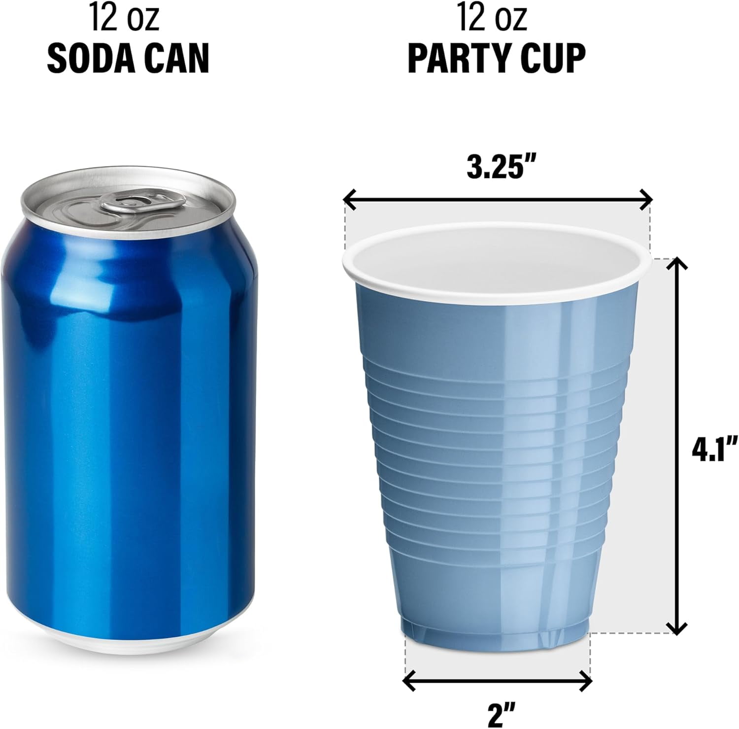 Fanhua-Light Blue Plastic Cups, 12 oz Disposable Cups, Party Supplies ...